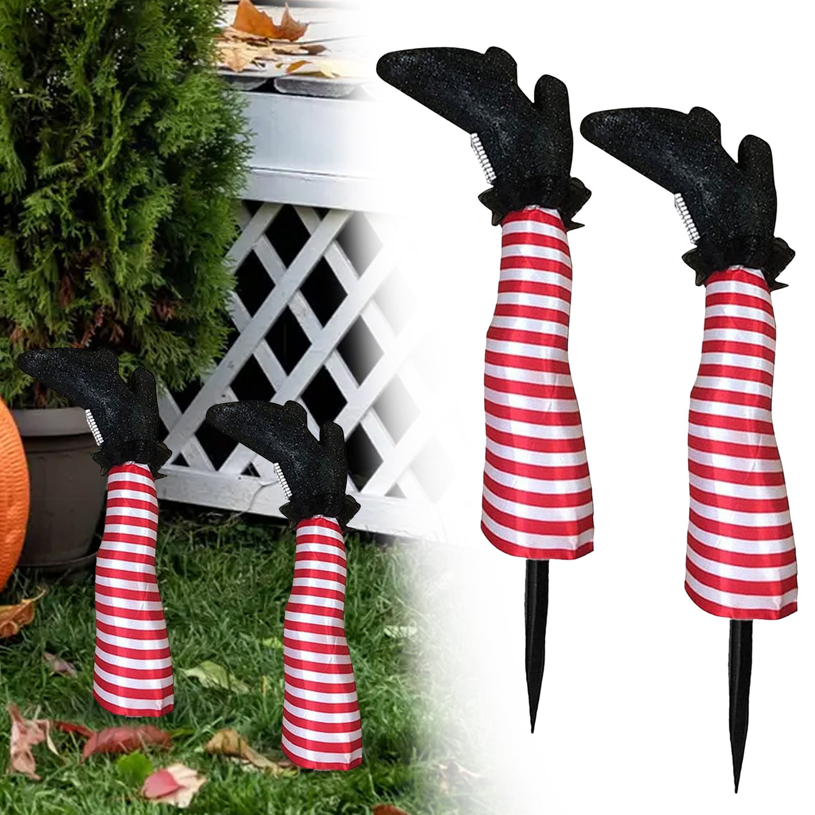 Halloween Decorations Outdoor - 2 Pack Wicked Witch Leg Yard Stakes 18 ...