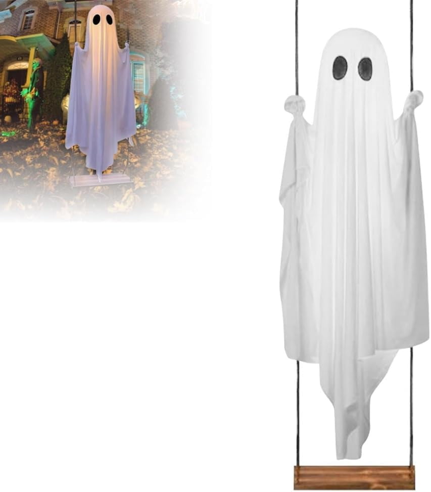 Halloween Decorations Outdoor, 3.3 Ft Large Hanging Swing Ghost ...