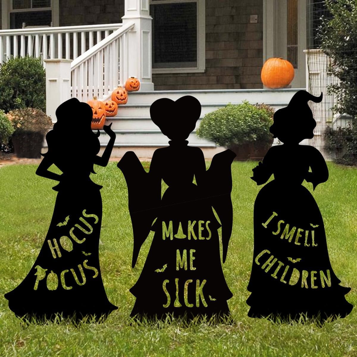 Halloween Decorations Outdoor: 3 Large Witches, Black Halloween ...