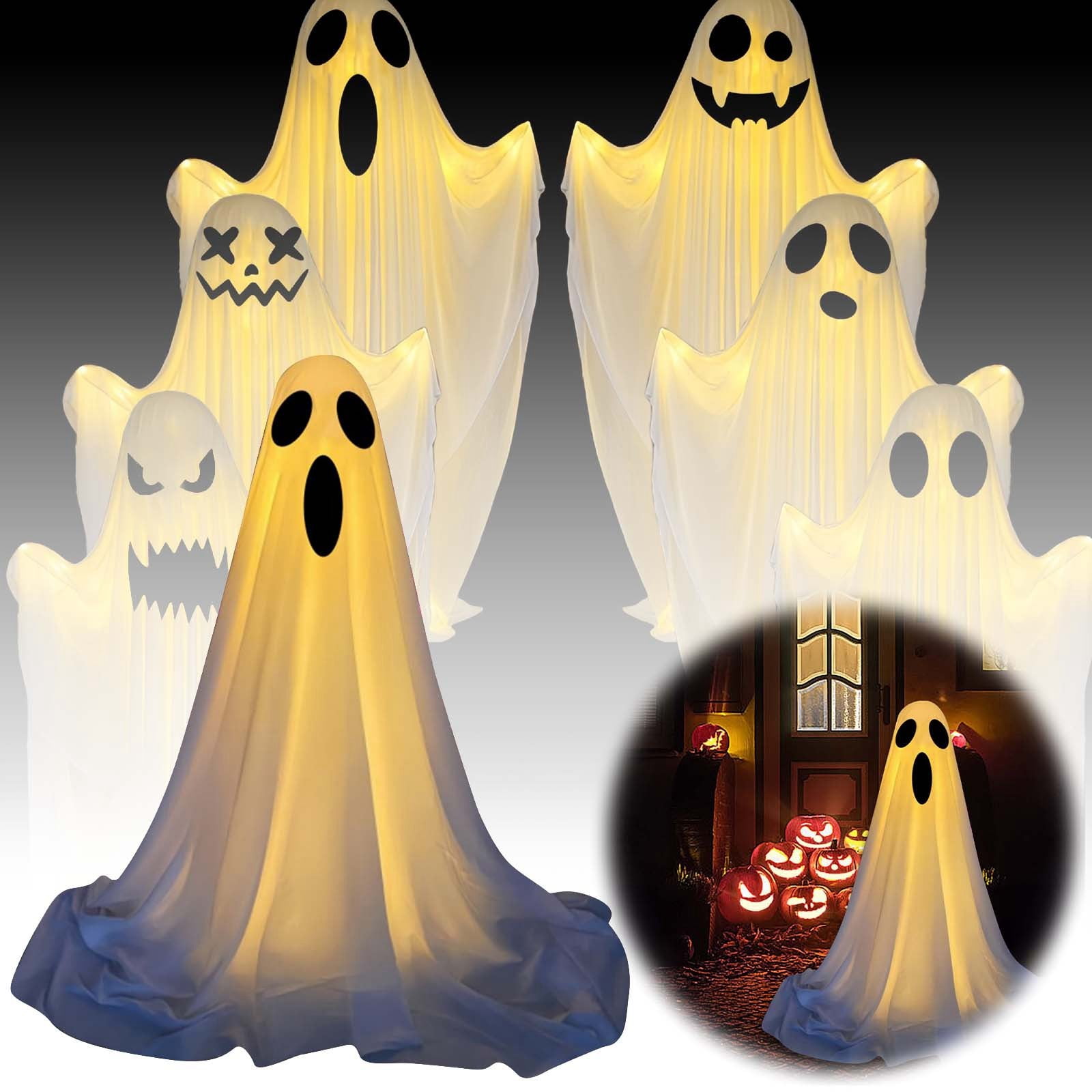 Decorations Outdoor, 33.5inch Spooky Ghost Decor, LED Glowing Spooky ...