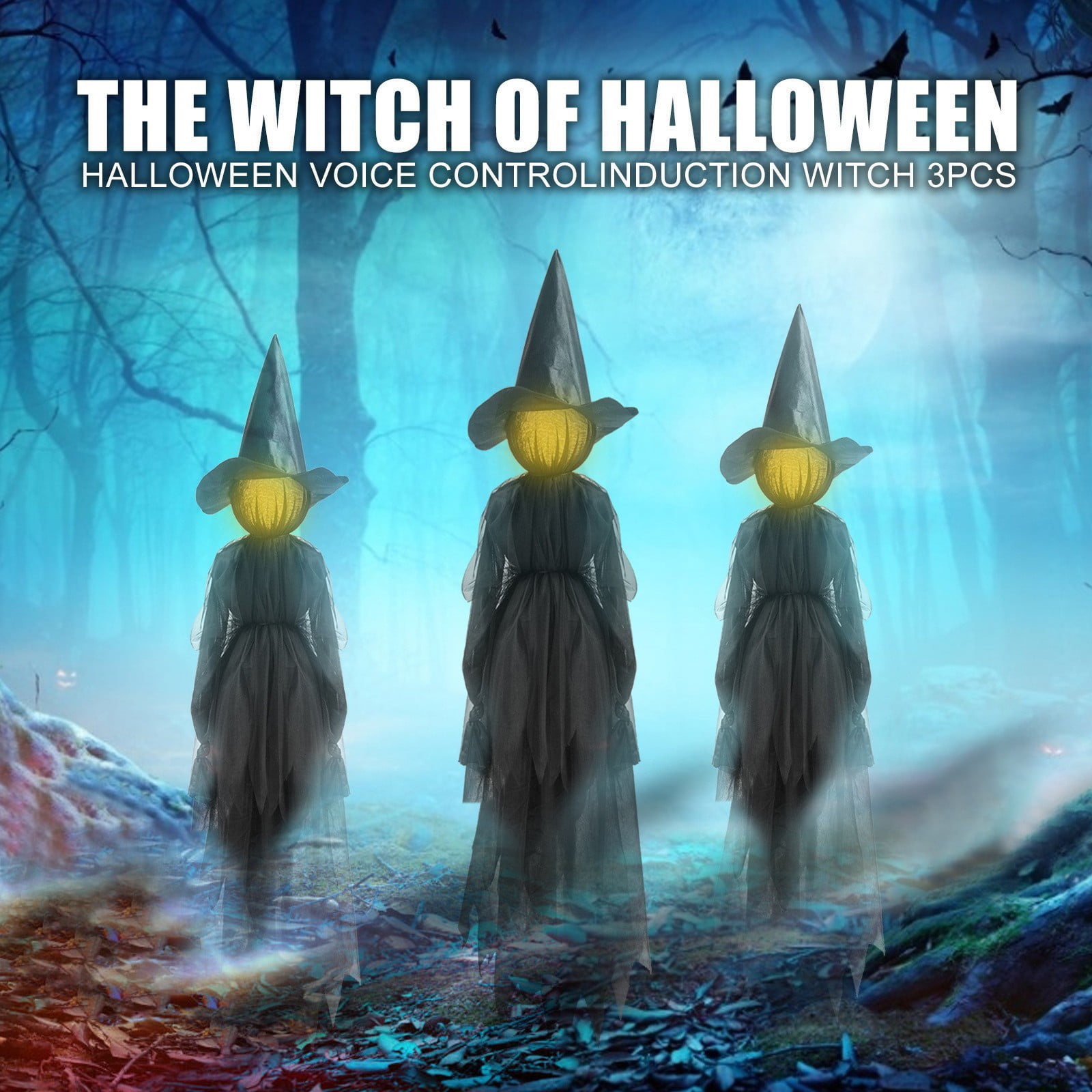 Halloween Decorations Outdoor 5 FT Lighted Halloween Witch LED Garden ...
