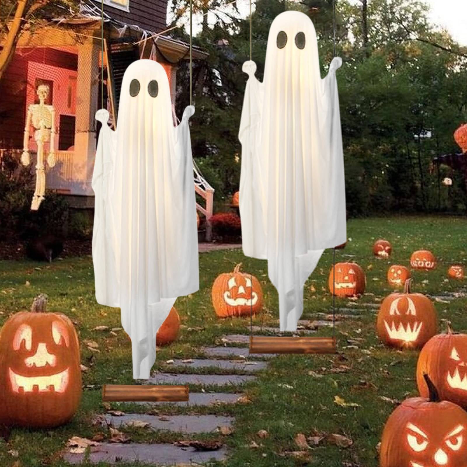 Halloween Decorations Outdoor - 59in Large Hanging Swing Ghost ...