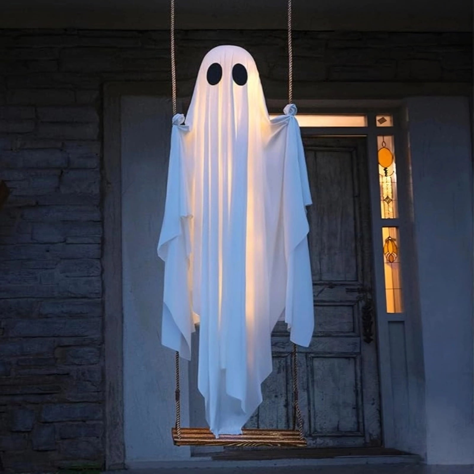Halloween Decorations Outdoor - 5FT Large Hanging Ghost Swing with ...