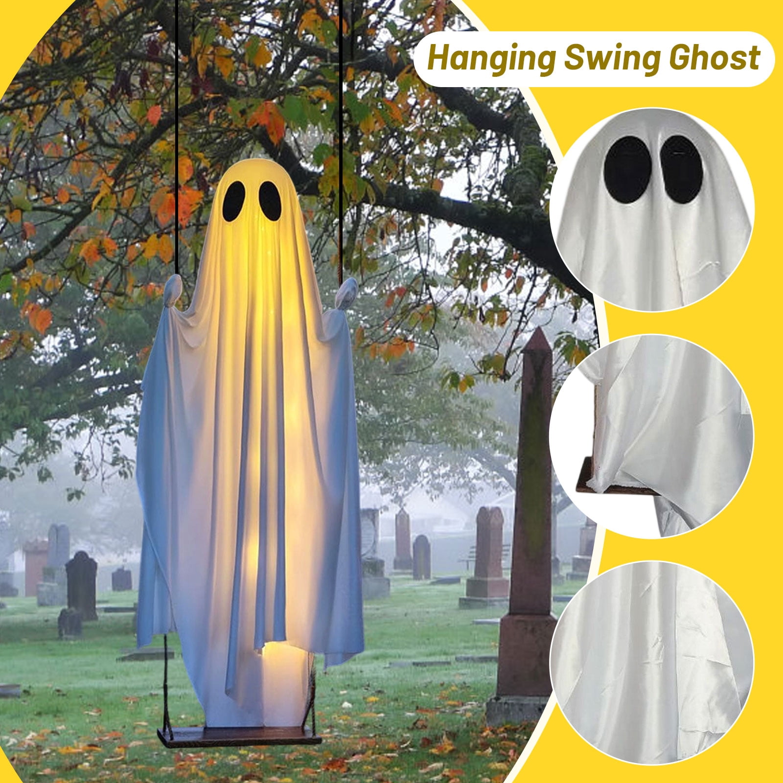 Halloween Decorations Outdoor – 5FT Large Hanging Swinging Ghost ...