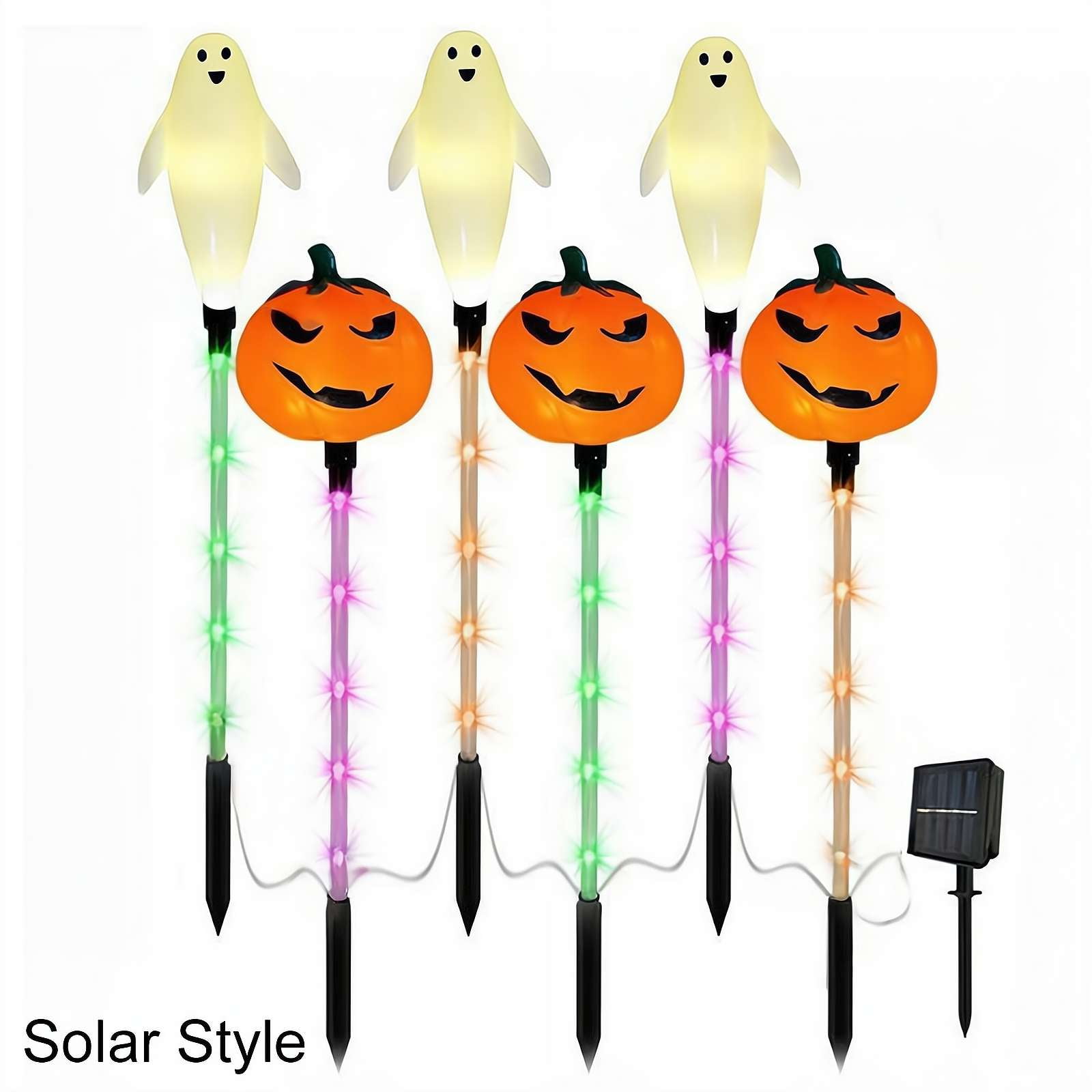 Halloween Decorations Outdoor 6 Sets of Solar Powered Pumpkin Pathway ...