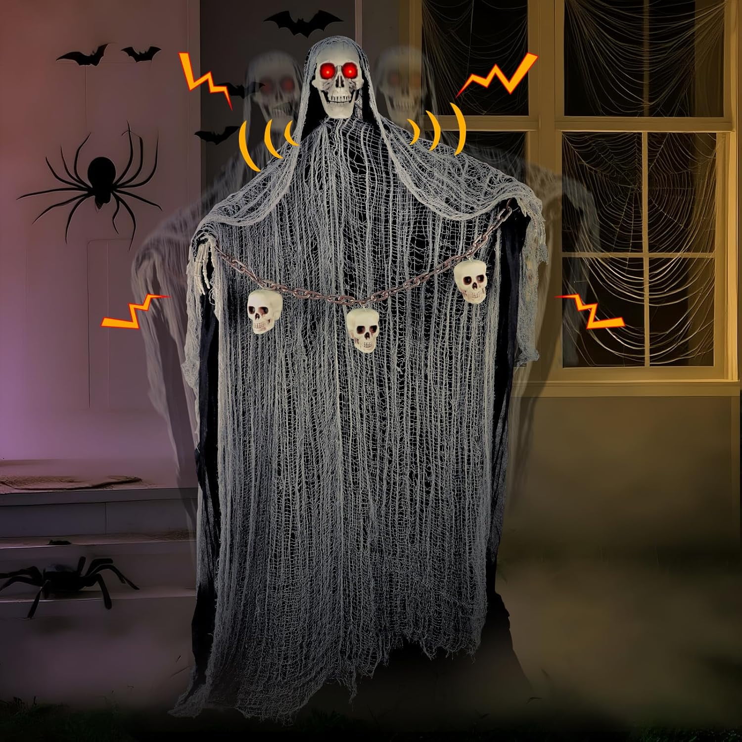 Halloween Decorations Outdoor, 71" Halloween Animatronics Decorations ...