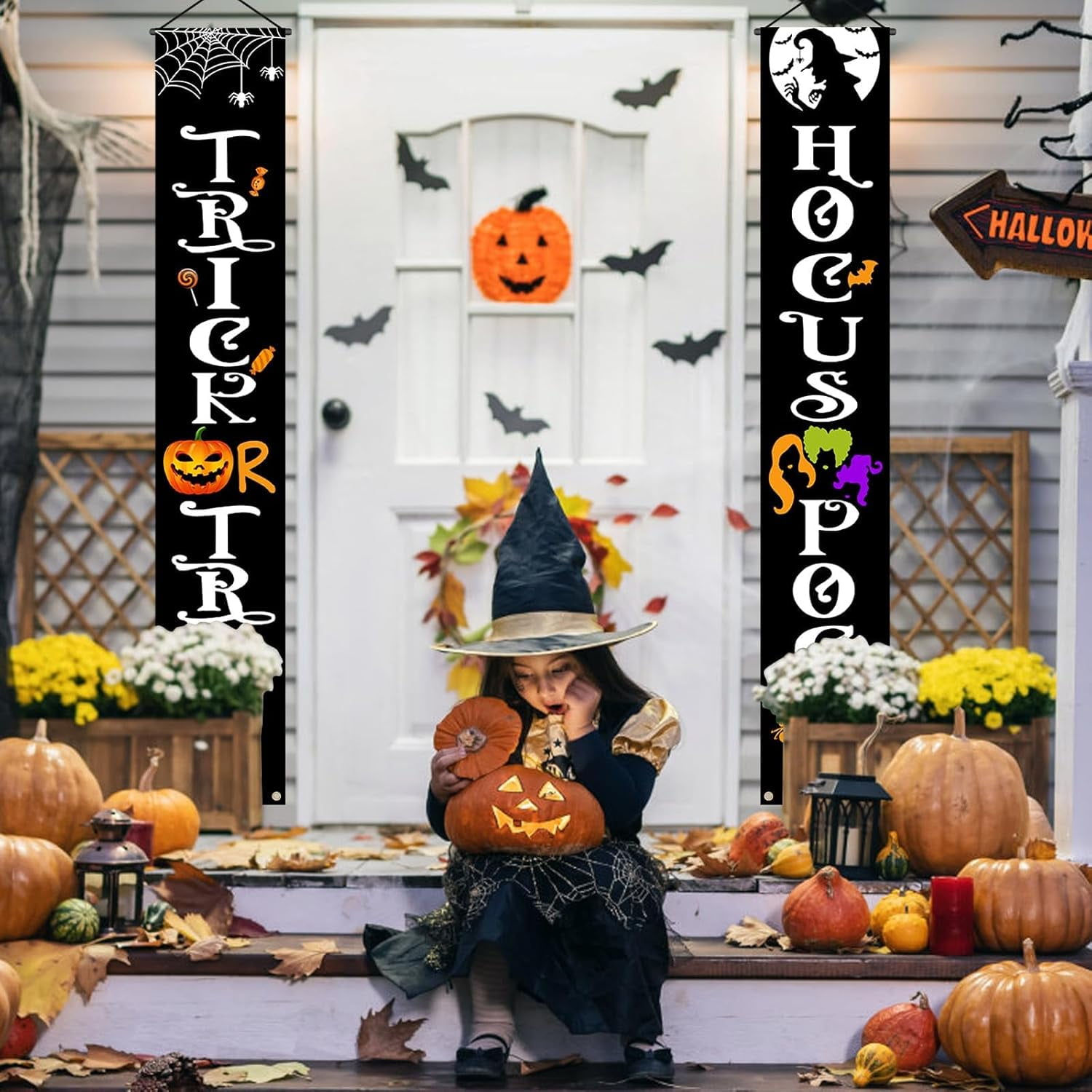 Halloween Decorations Outdoor - 71 Inch Halloween Door Banner Porch ...
