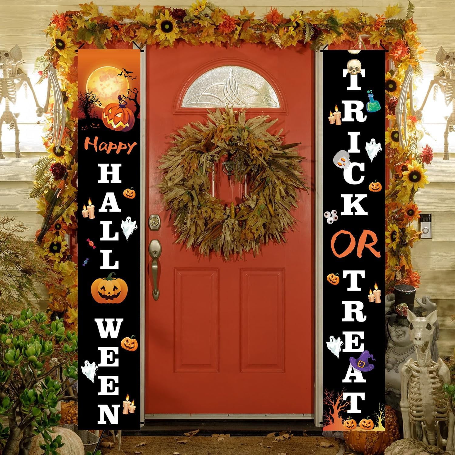 Halloween Decorations Outdoor Halloween Banner Trick or Treat Happy ...