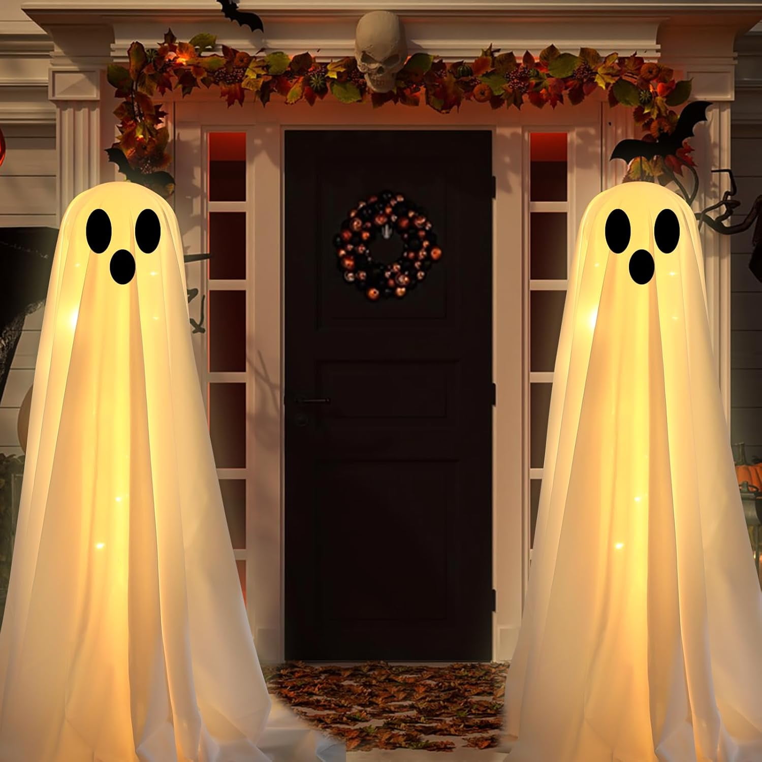 Halloween Decorations Outdoor -DIY 2PCS Large Lighted White Cloth ...