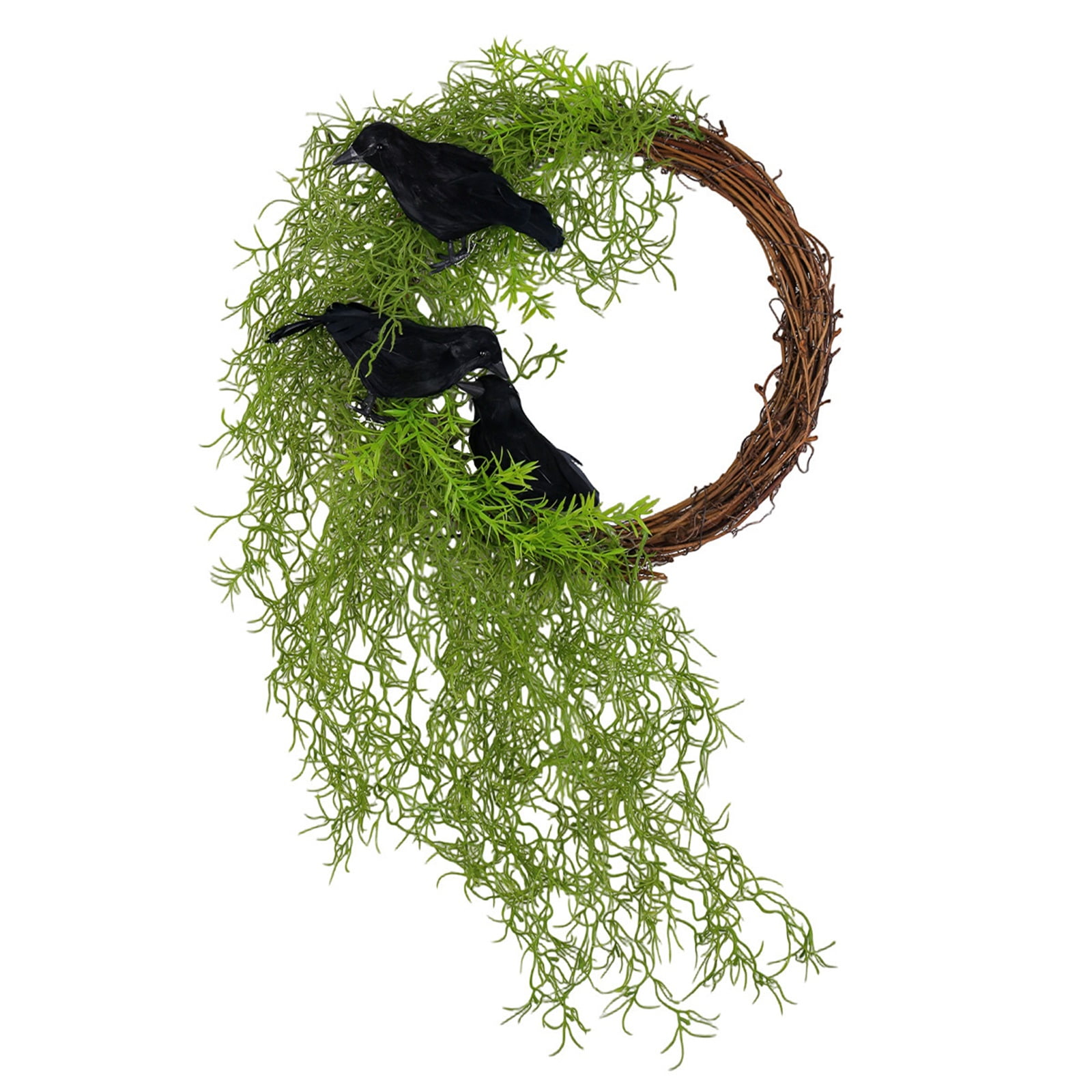 Halloween Decorations Outdoor Halloween Raven Wreath With Artificial ...