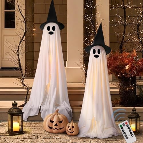Halloween Decorations Outdoor Indoor Light-Up Spooky Ghosts with LED ...