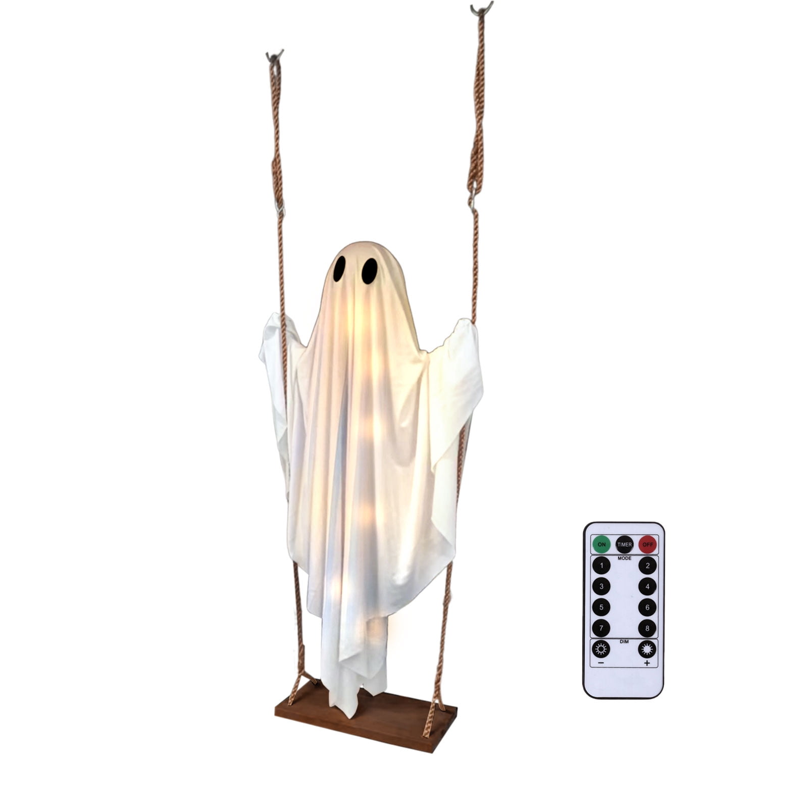 Halloween Decorations Outdoor, Large Hanging Ghost Swing with Remote ...