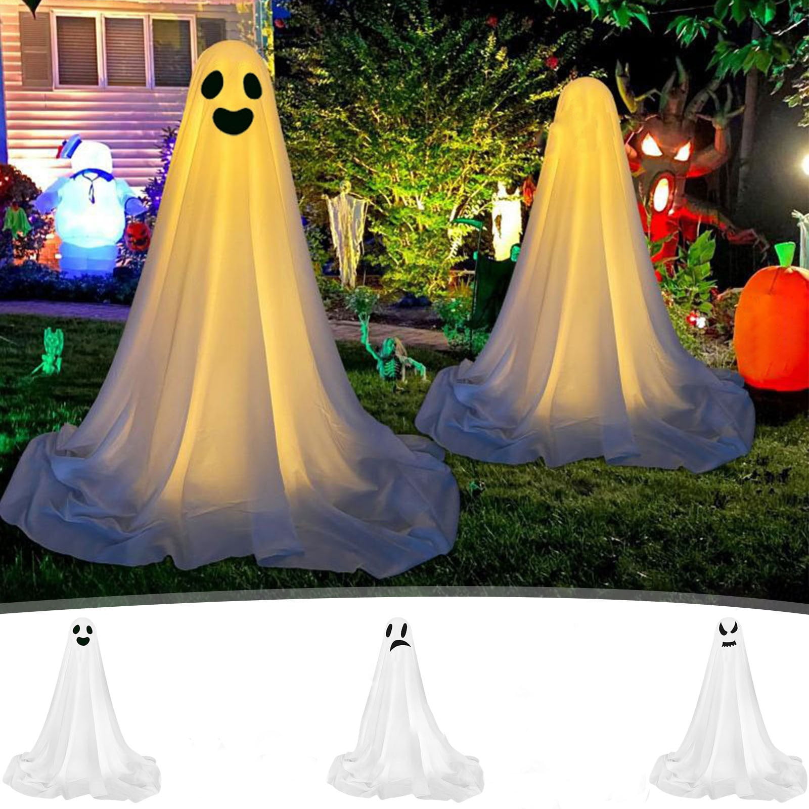Halloween Decorations Outdoor, Light Up Ghost Kit, Halloween Light Up ...