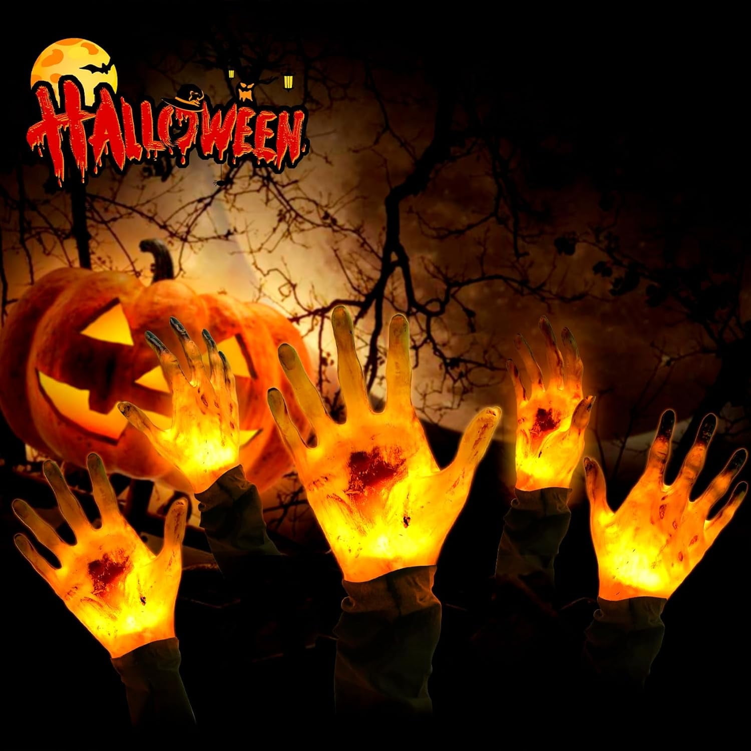 Halloween Decorations Outdoor, Light Up Zombie Groundbreaker Arm Outdoor Halloween Decorations ...