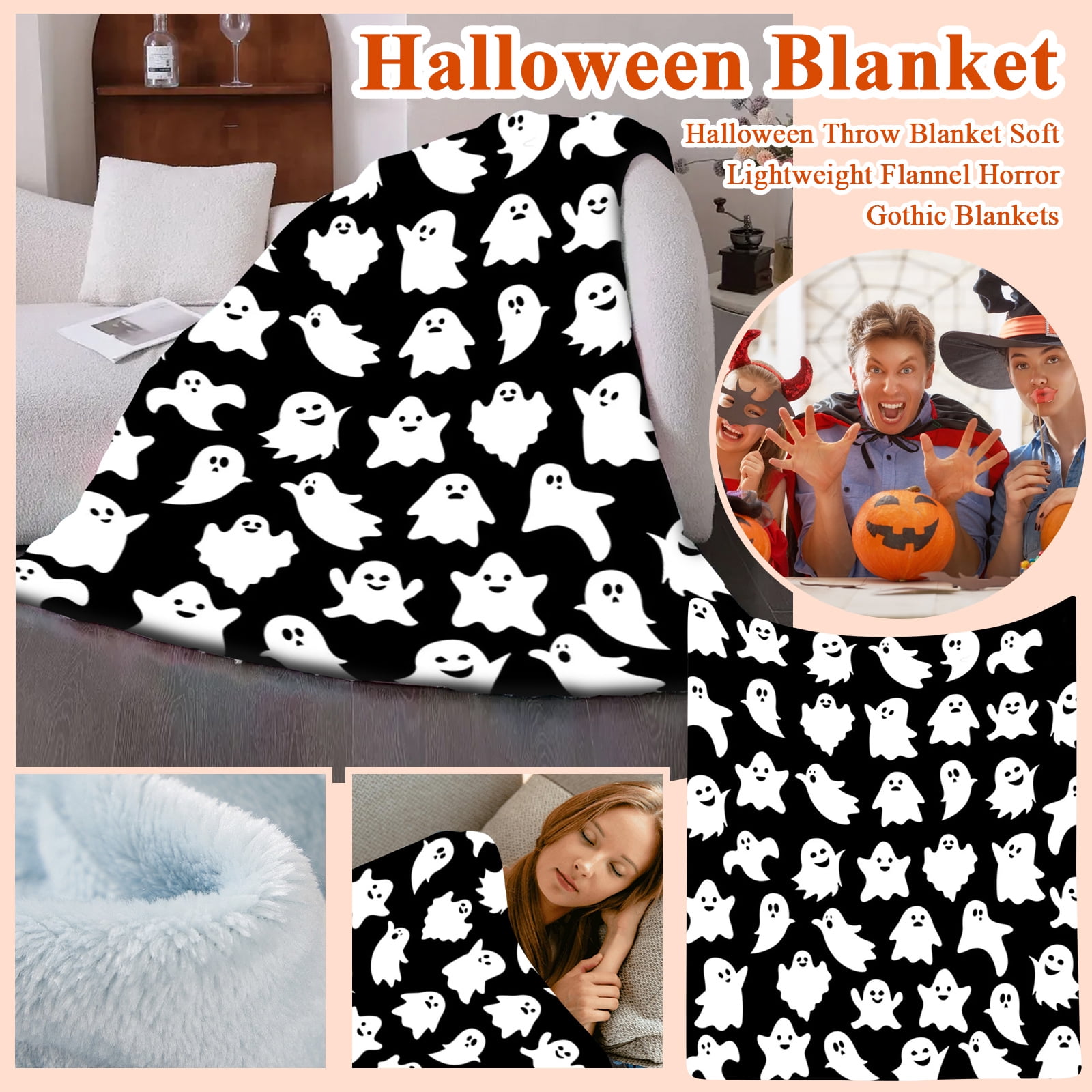 Halloween Decorations Outdoor Little Ghost Halloween Themed Blanket ...