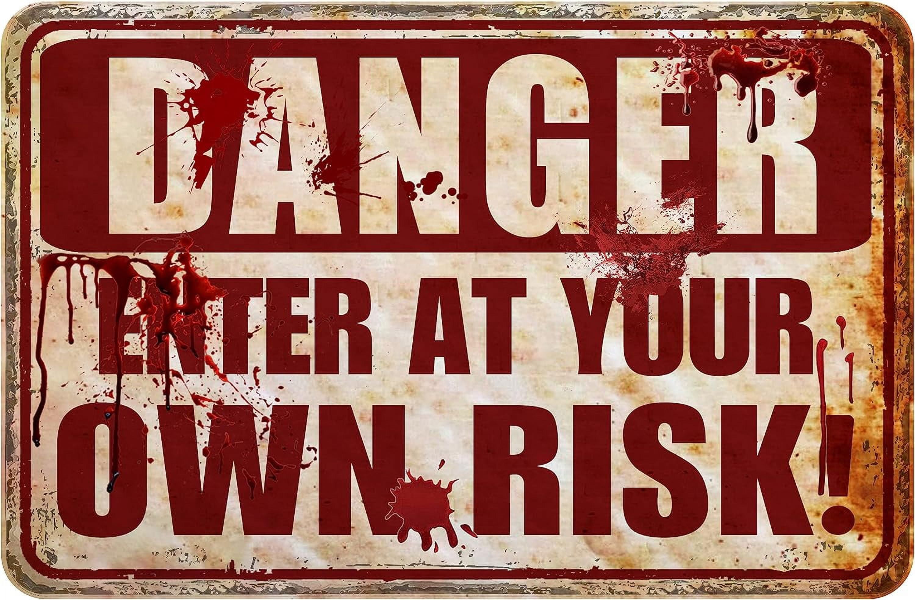 Halloween Decorations Outdoor Metal Sign Halloween Bloody Horror Signs ...