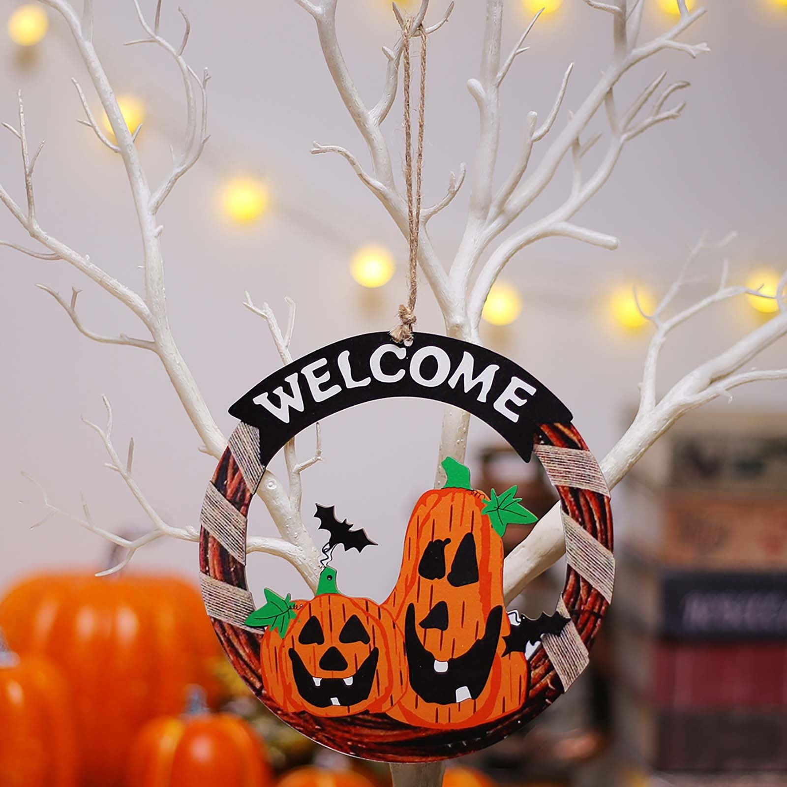Decorations Outdoor Round Door Plate Wooden Pendant Festival Party ...