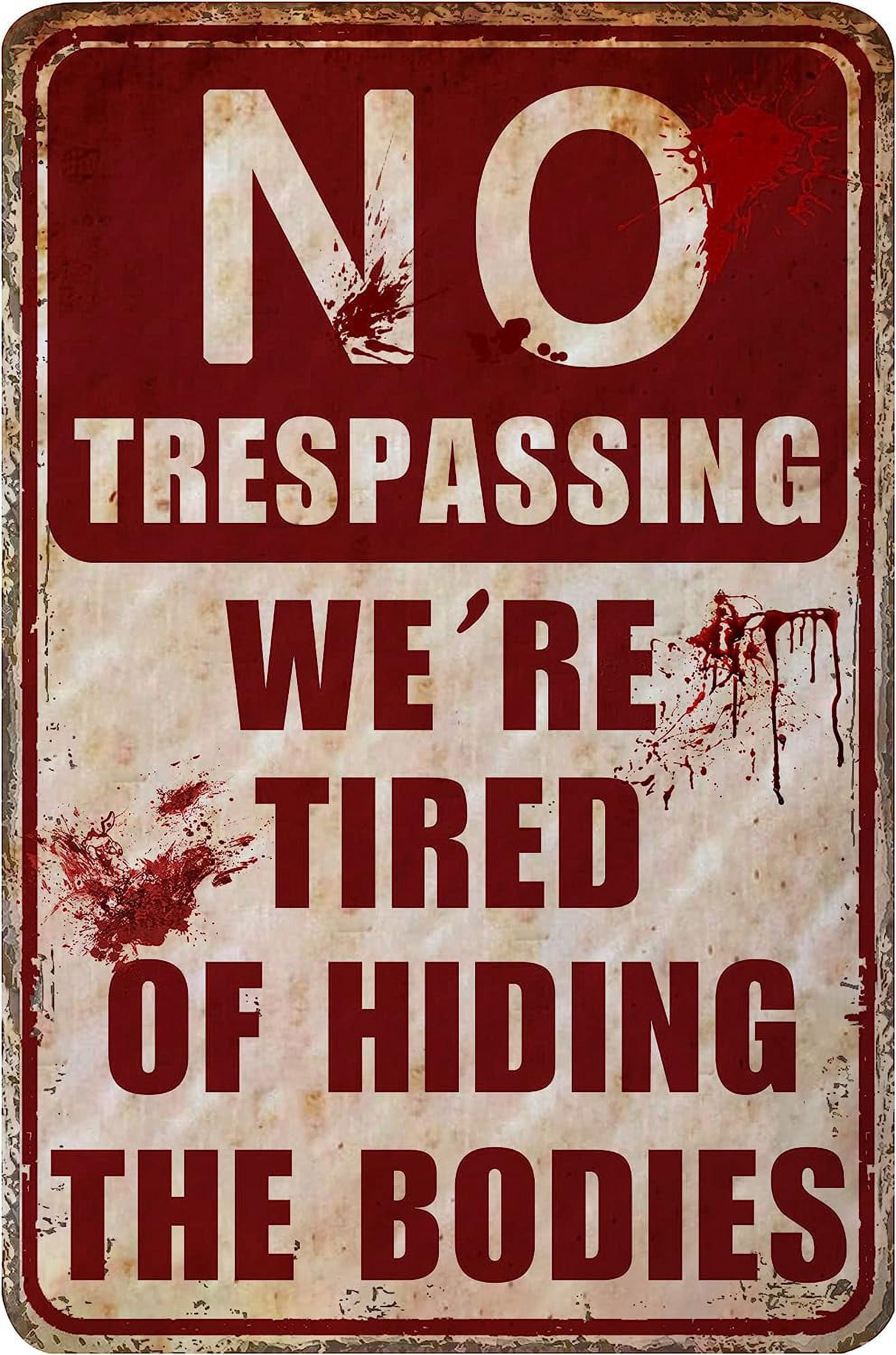 Halloween Decorations Outdoor Scary Metal Sign Halloween Bloody Horror ...