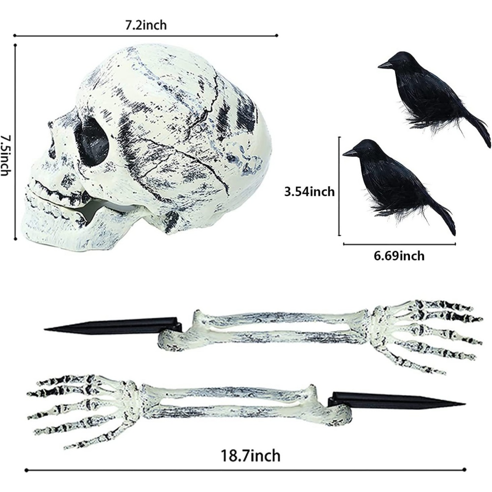 Halloween Decorations Outdoor Skeleton Stakes, Realistic Skull Props 3 ...