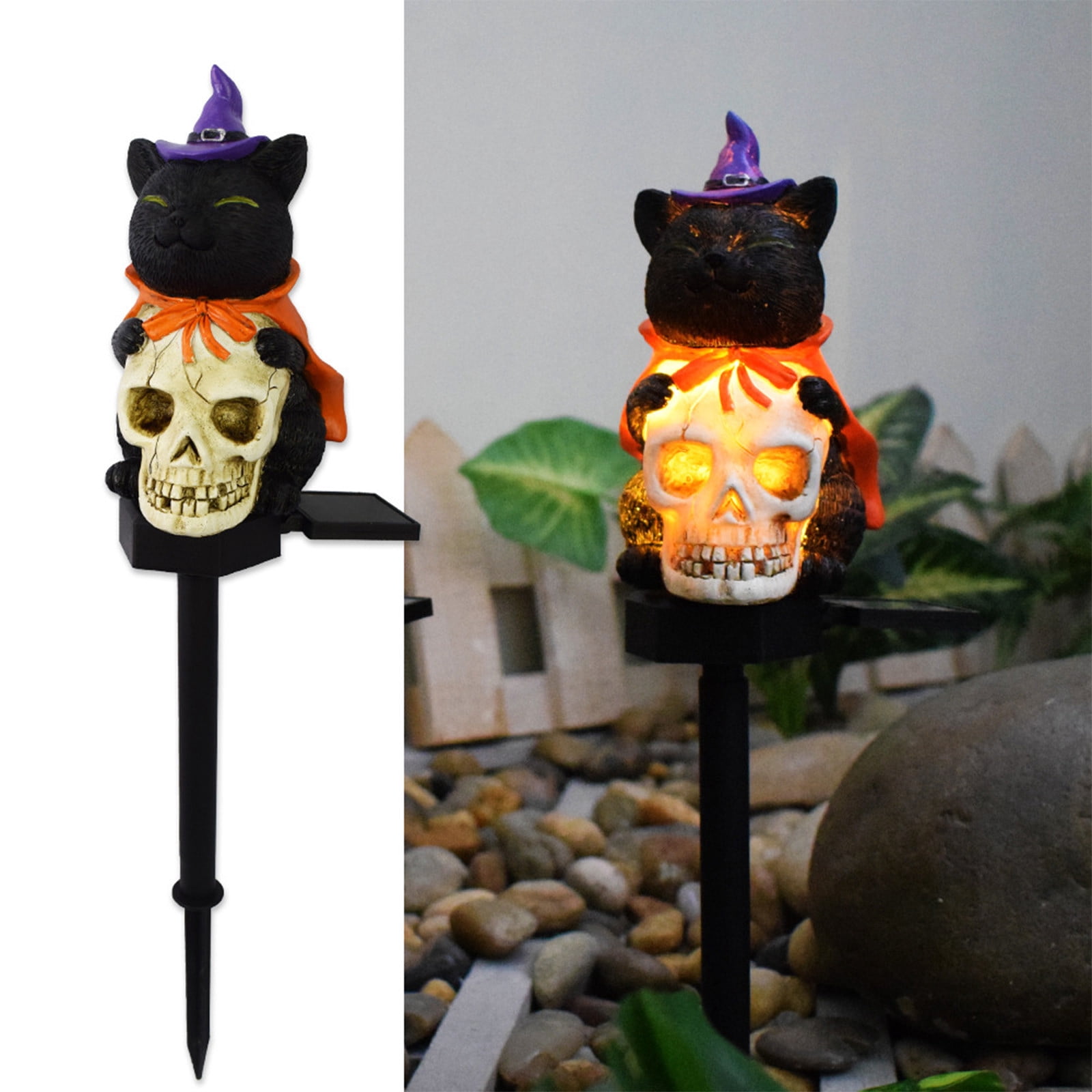 Halloween Decorations Outdoor Solar Garden Lights, 3D Scary Bat ...