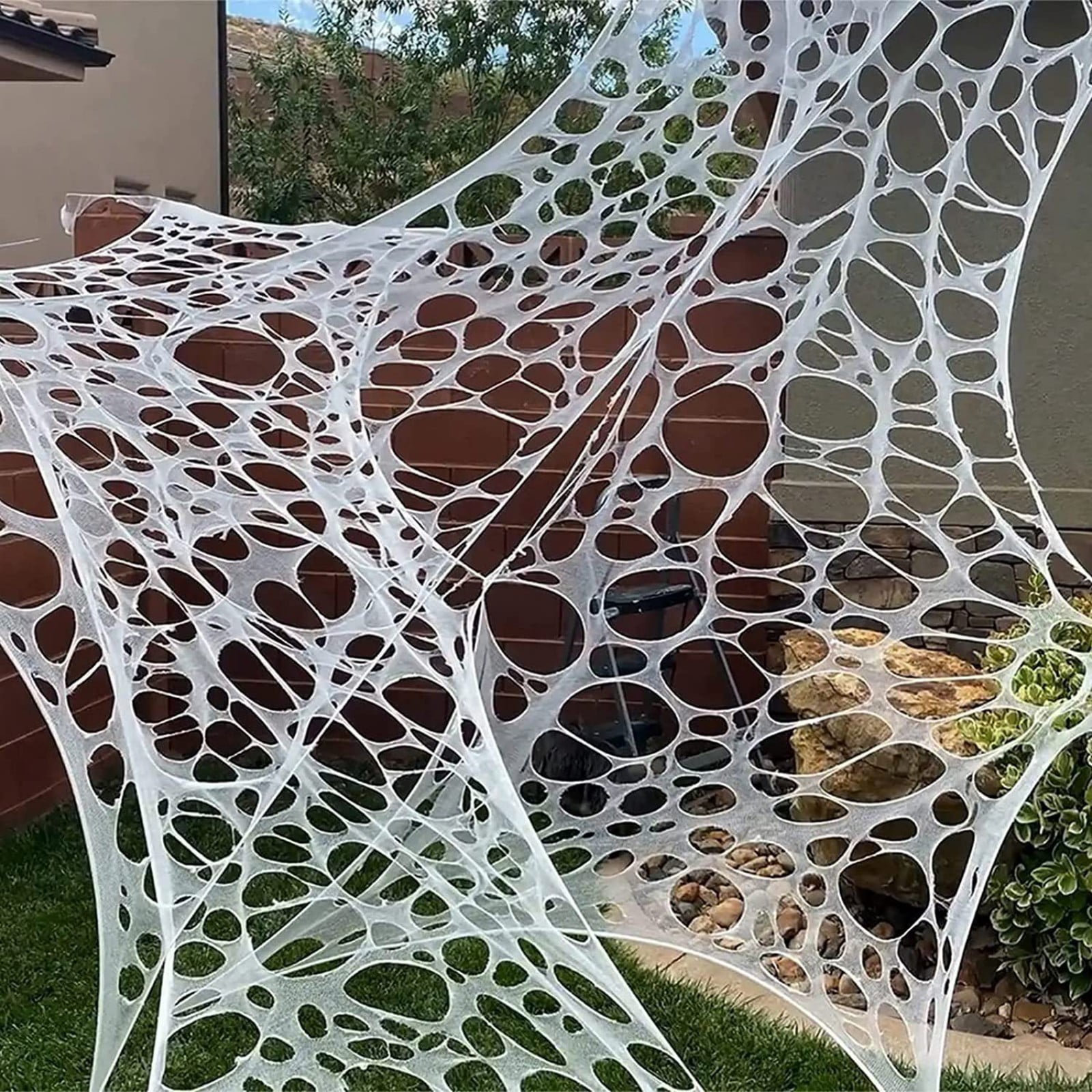 Halloween Decorations Outdoor Spider Web Super Stretchy DIY Spider ...