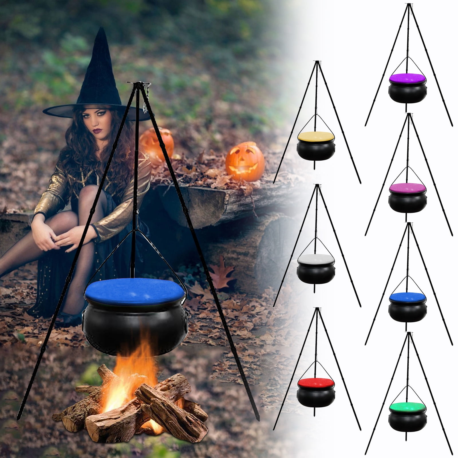 Halloween Decorations Outdoor Witches Cauldron on Tripod Large Heavy ...