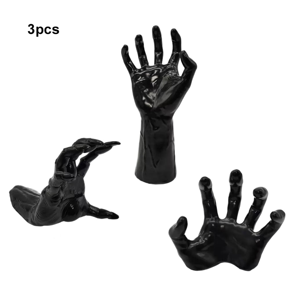 Halloween Decorations, Pack of 3 Wall Mounted Creepy Reaching Hands ...