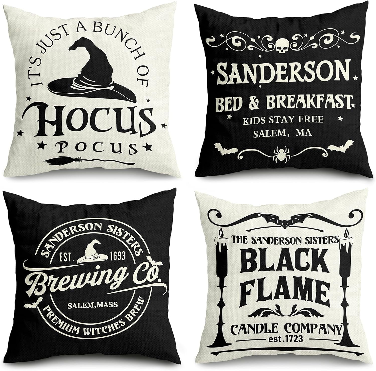 Halloween Decorations Pillow Covers 20x20 Set of 4 Halloween Decor ...