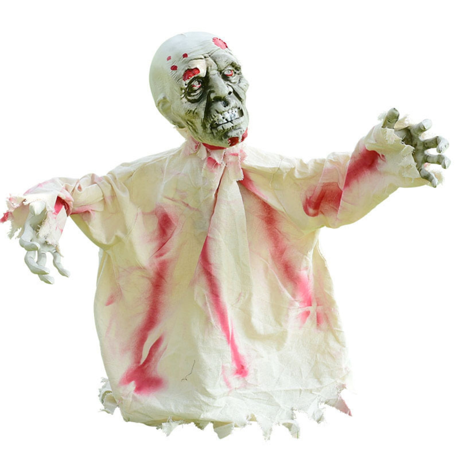 Halloween Decorations Props with Swing Arms,Interactive Scary Halloween Ghost Induction Sound ...