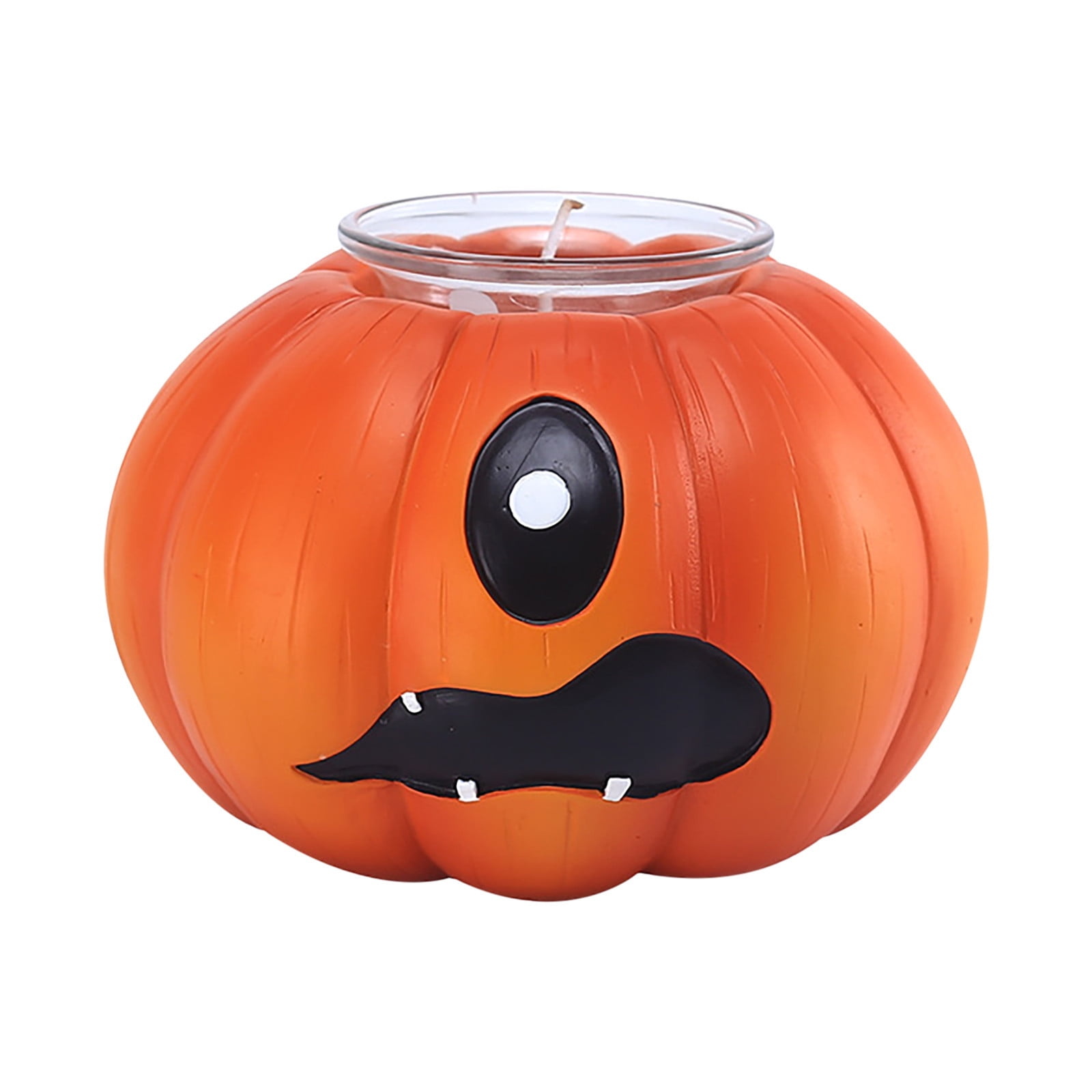 Halloween Decorations Pumpkin Candle Light Orange Candlesticks Desktop ...