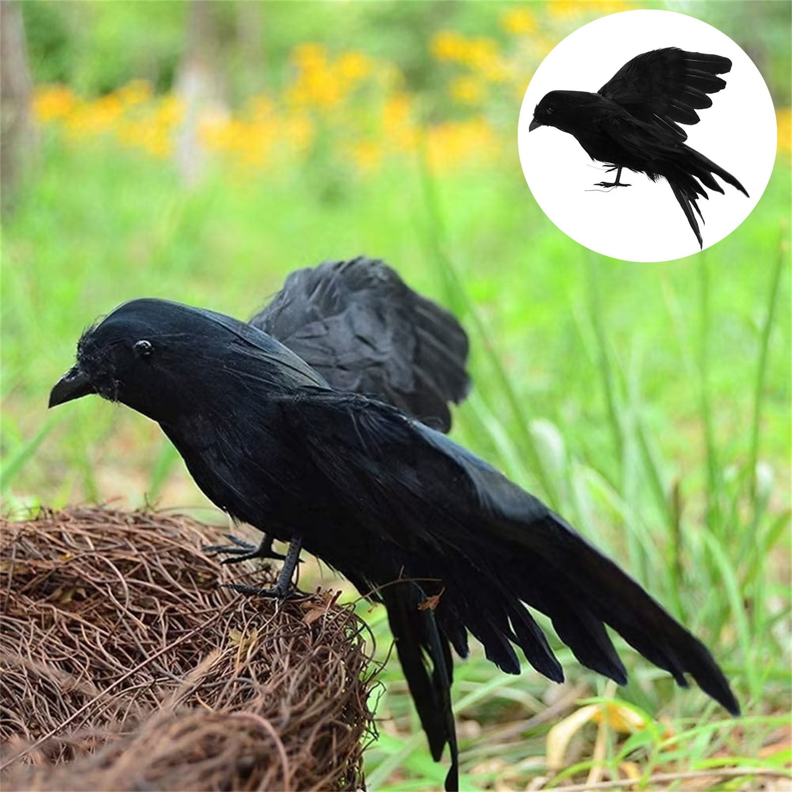Halloween Decorations Realistic Flying Crow Prop Halloween Party ...