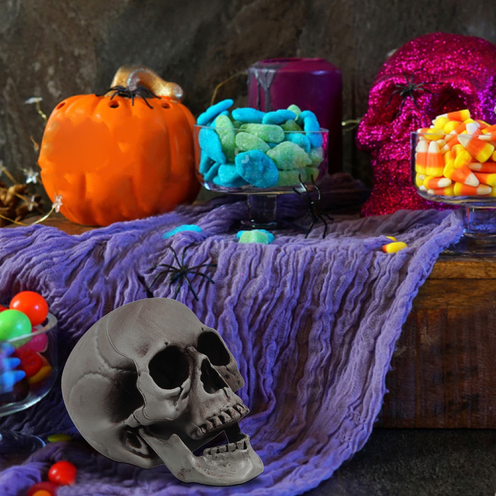 Halloween Decorations Realistic Human Skull Model Resin Decoration ...