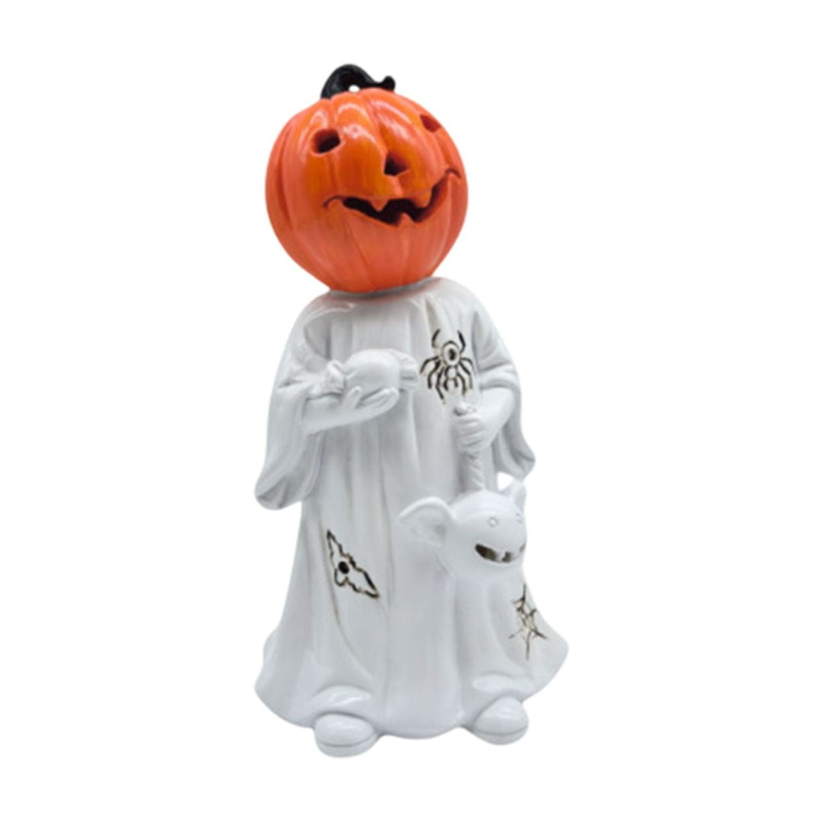 Halloween Decorations - Resin Pumpkin Ghost Figurines, Cute Jack-O ...