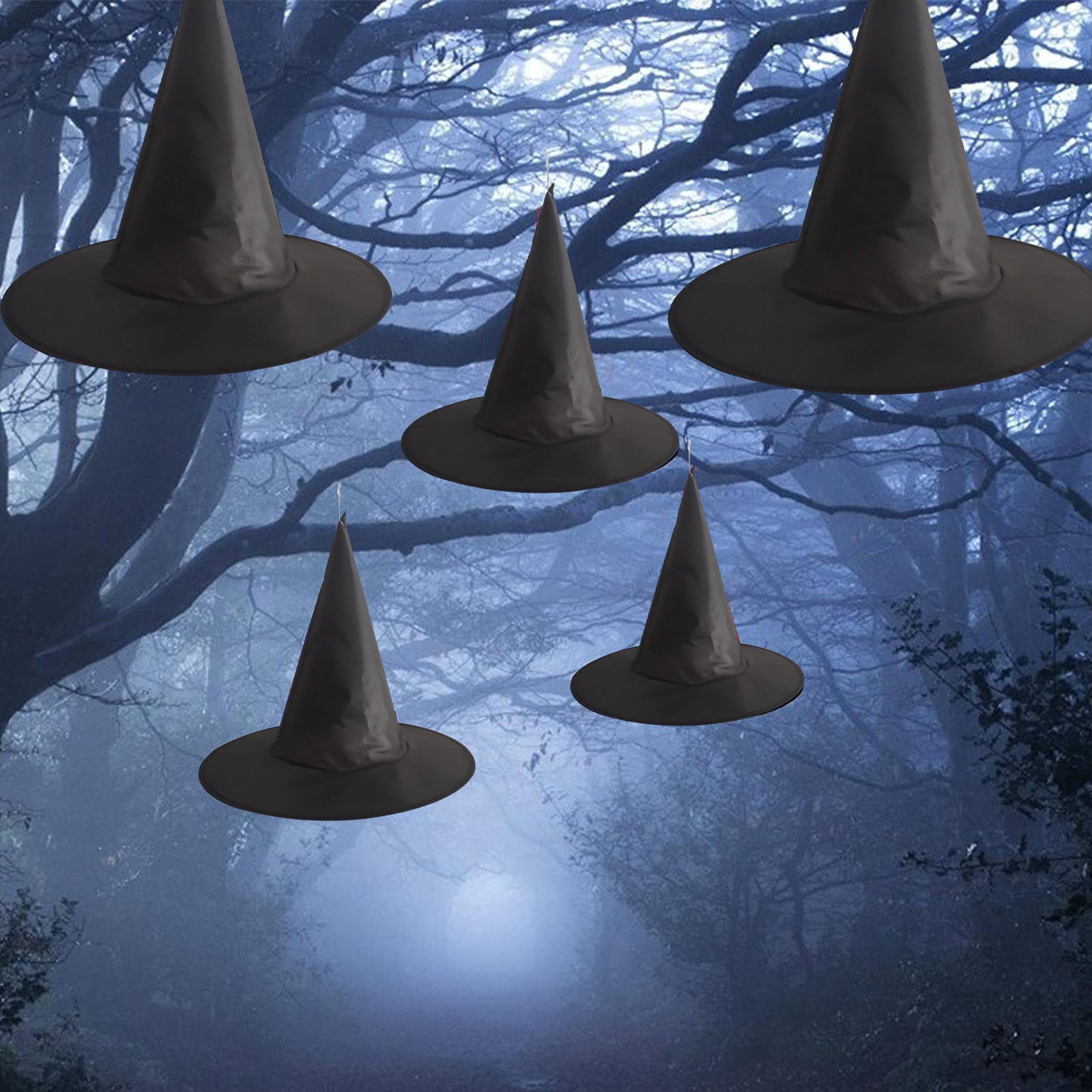 Halloween Decorations 5PCS Halloween Black Hanging Witches Hats Costume ...