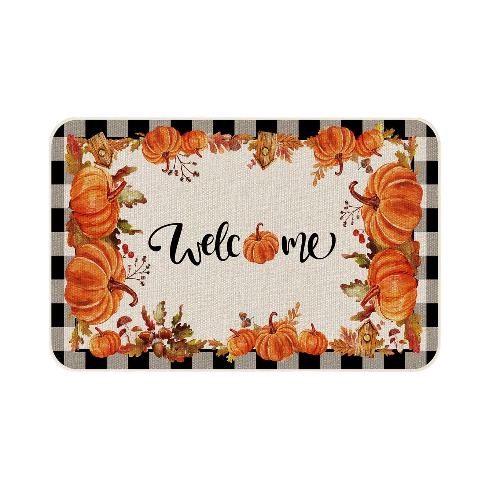 JOGZMZ Halloween Floor Mat Home Entrance Thanksgiving Pumpkin Thick ...