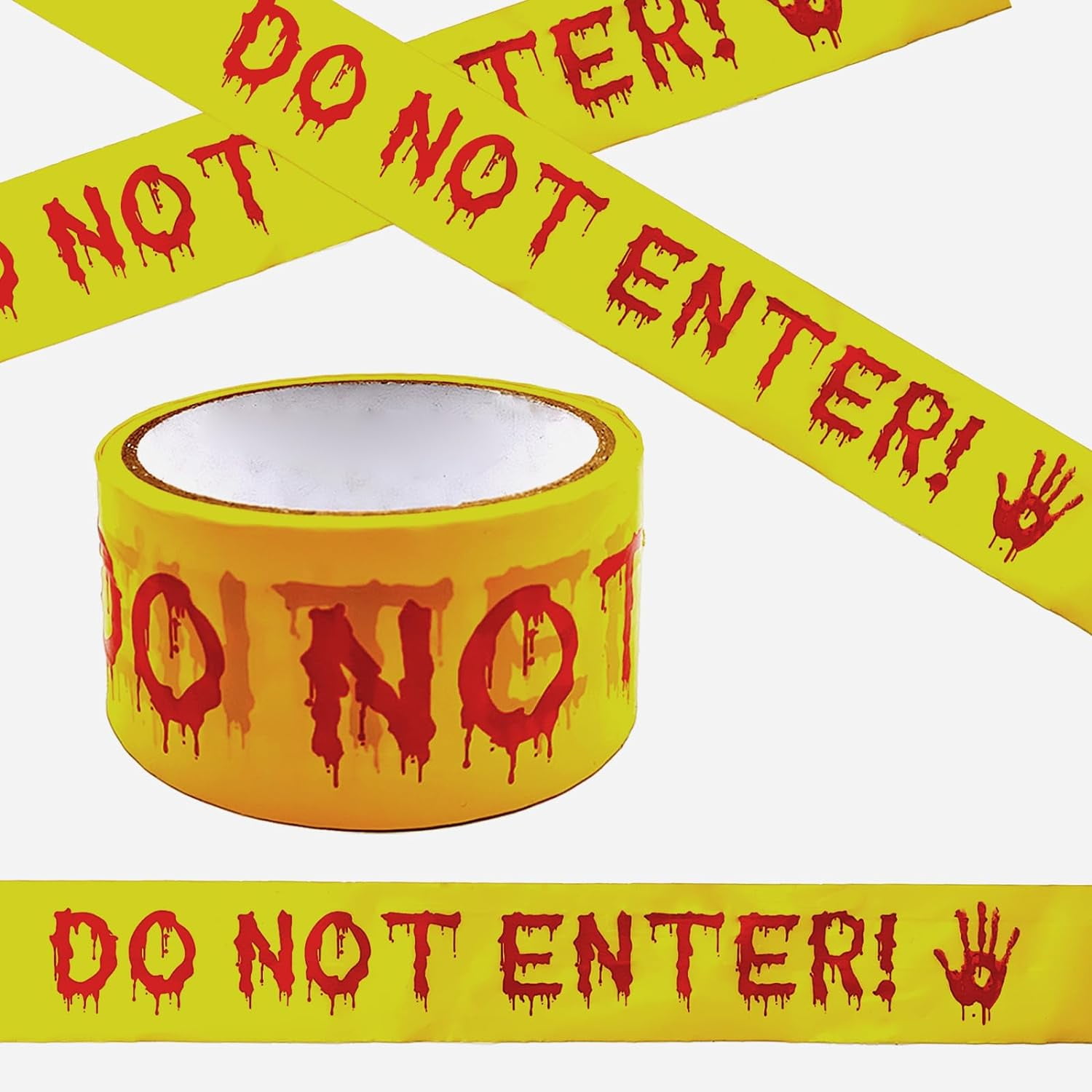 Halloween Decorations Scary Caution Tape,Do Not Enter Yellow Roll 4.8CM ...