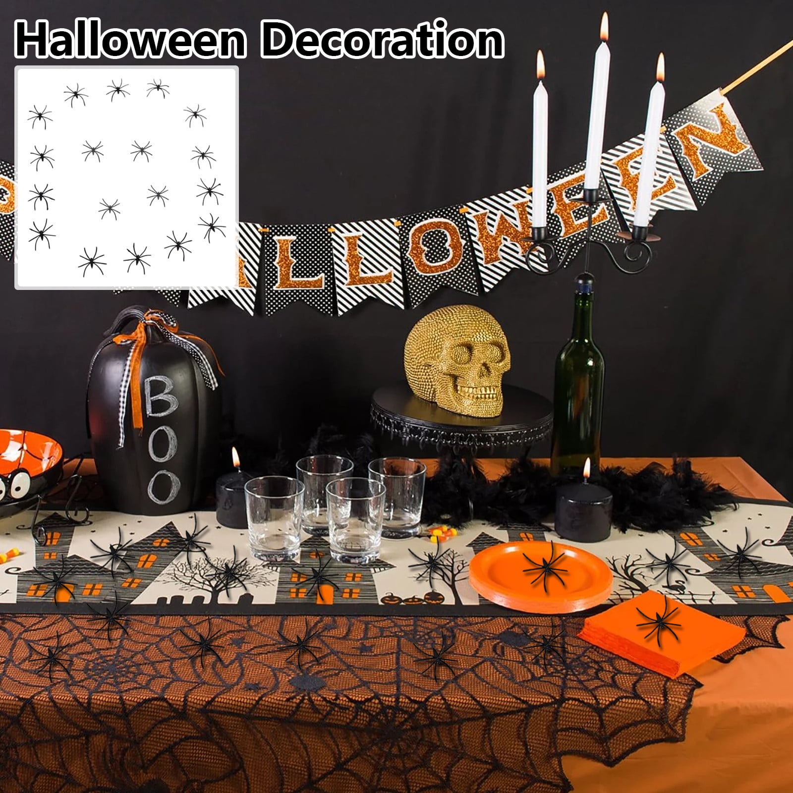 Halloween Decorations Set Of 10 Realistic Plastic Spider Decorations ...