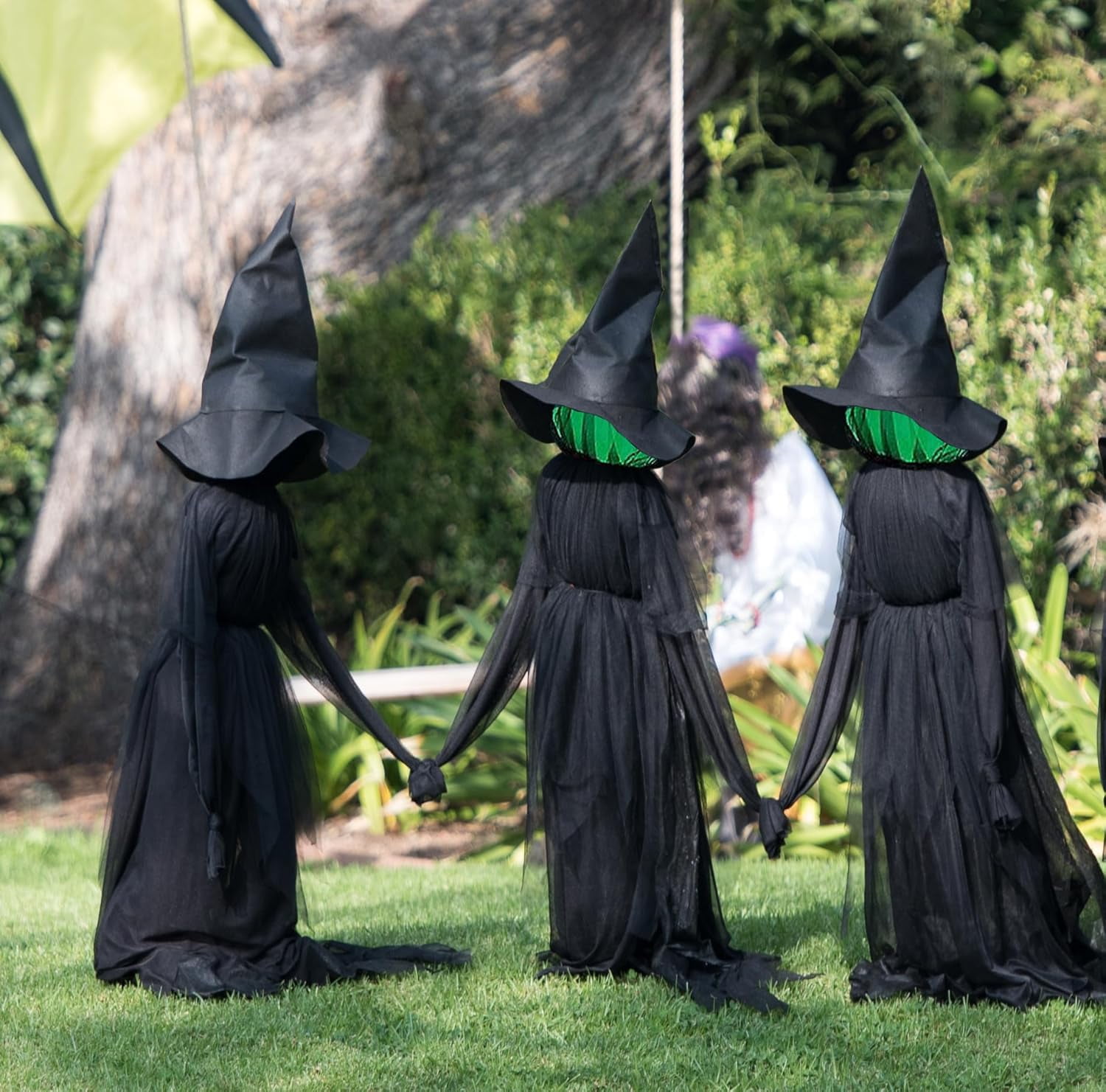 Halloween Decorations, Set of 3 Light Up Witches Holding Hands Witches ...