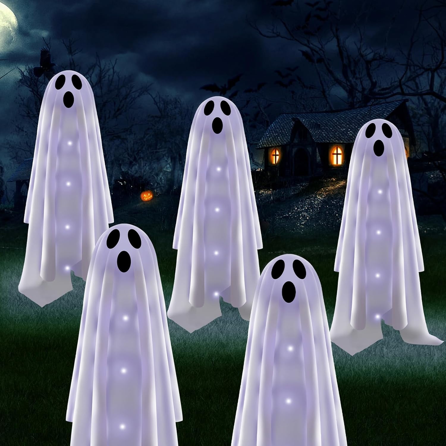 Halloween Decorations Solar Garden Lights Outdoor,6PACKS Halloween ...
