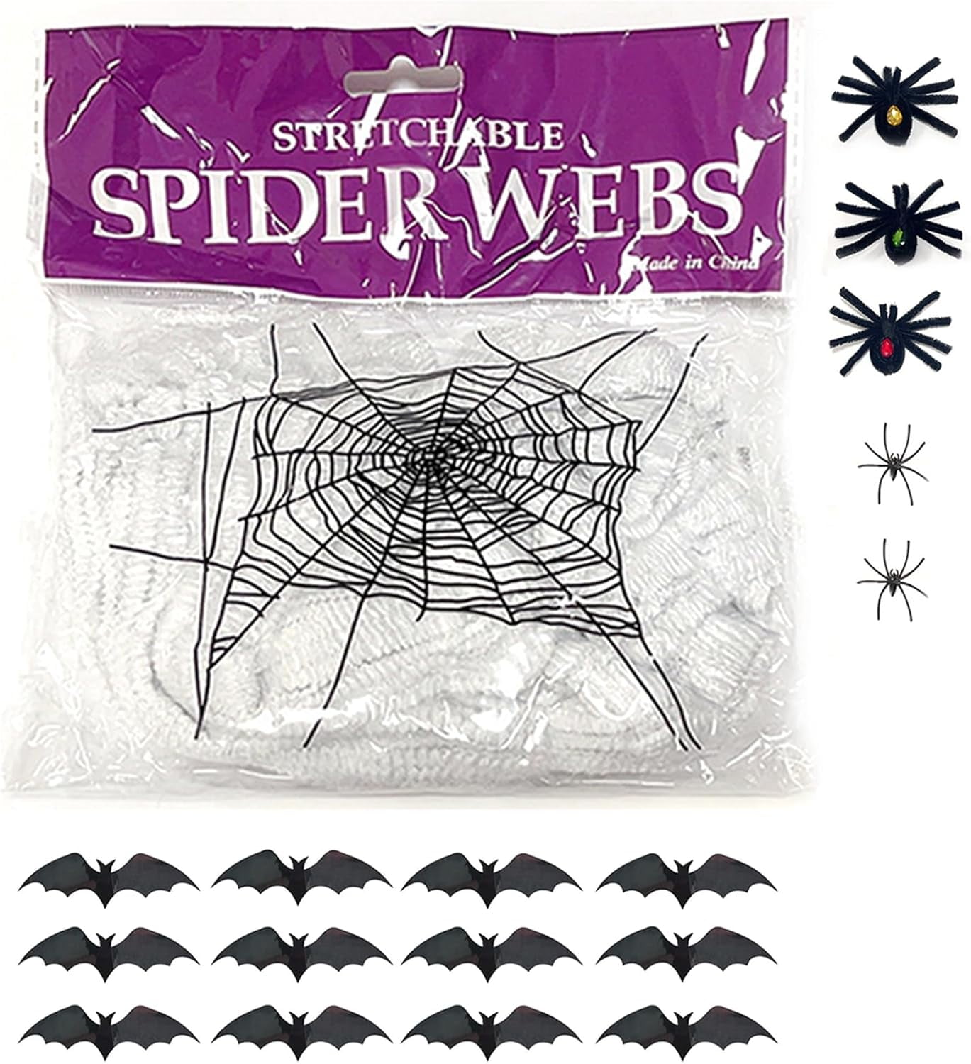 Halloween Decorations,Spider Web Decorations,Large Stretchy Spider Web ...