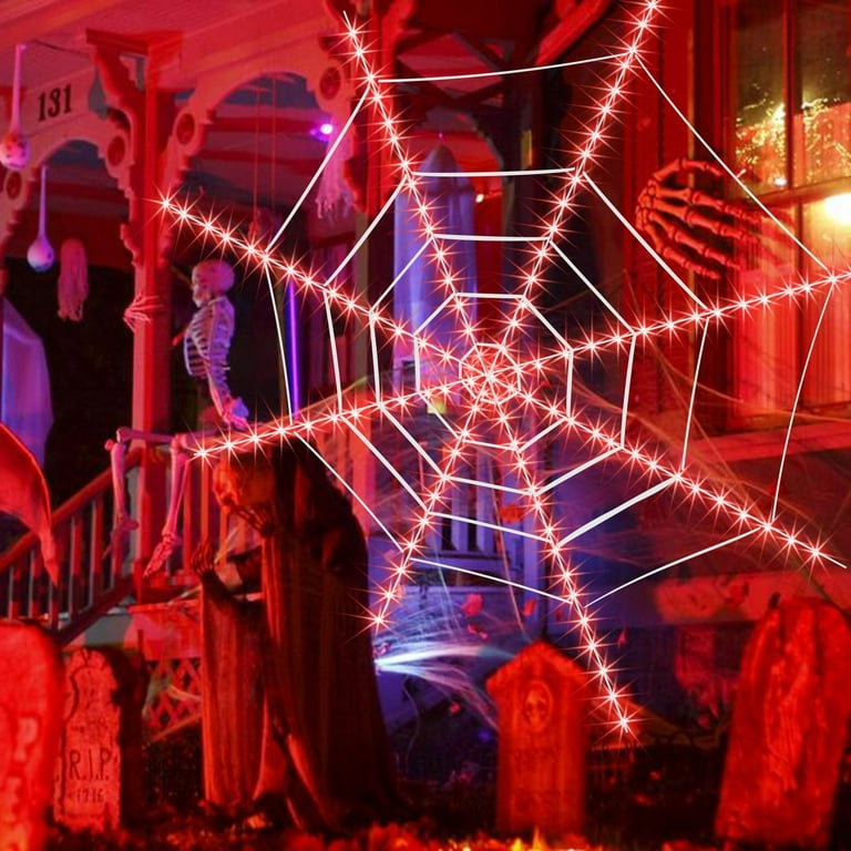 huge lighted spider web