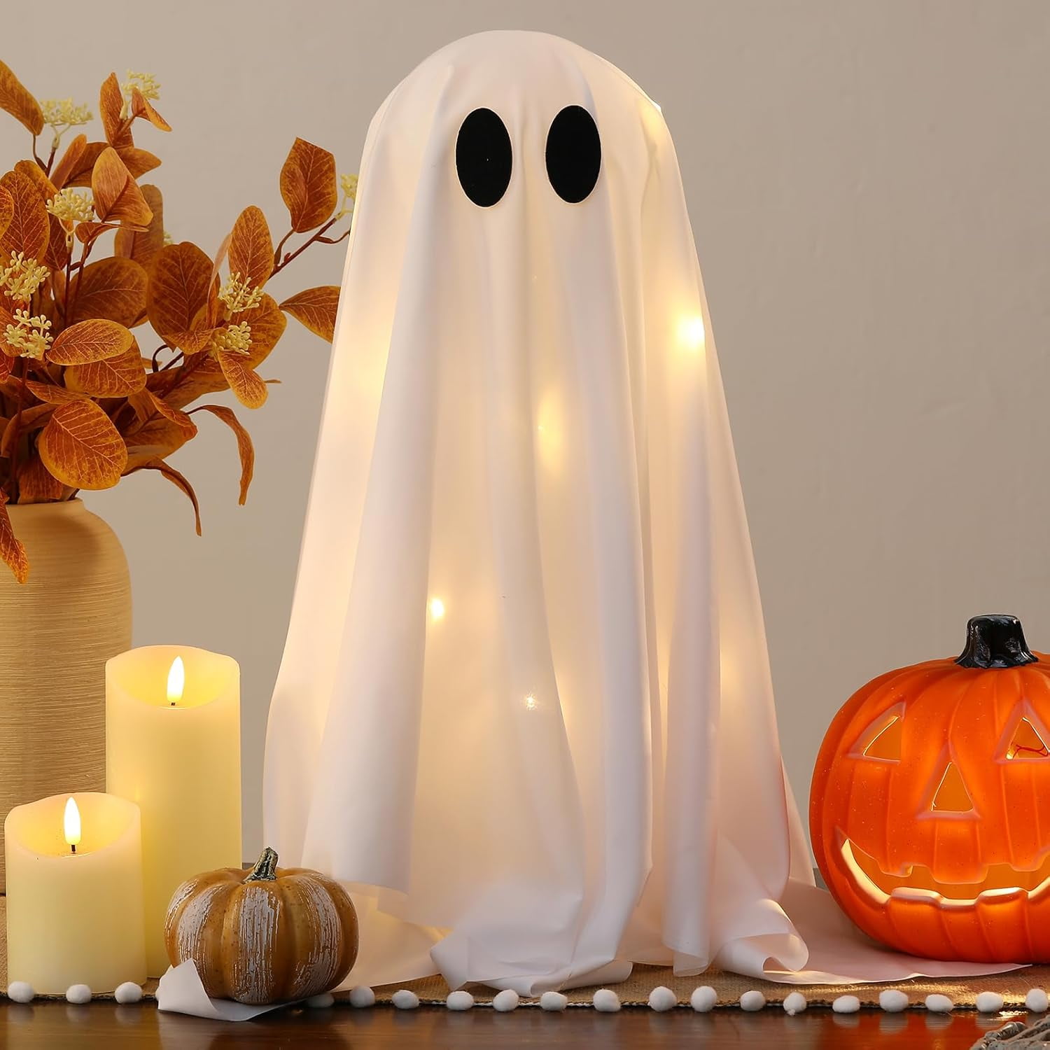 Halloween Decorations -Spooky Ghosts with String Lights-Scary Ghost for ...