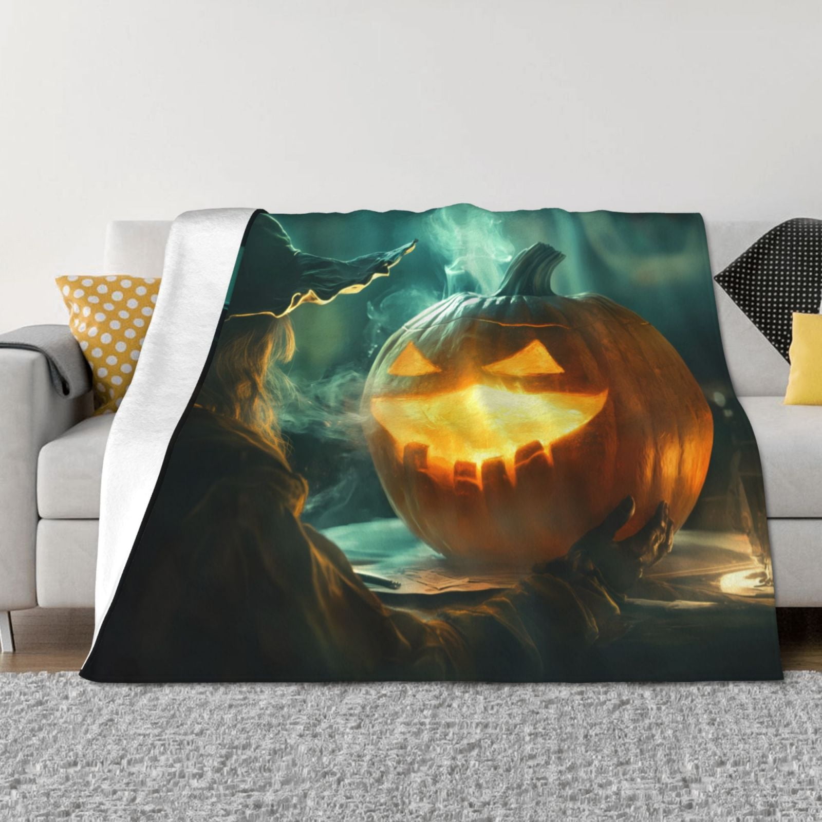 Halloween Decorations Throw Blanket for Couch, Halloween Witch ...