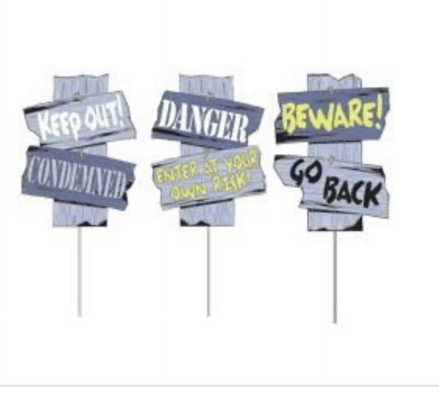 Halloween Decorations Warning Sidewalk Signs 3 per Pack - Walmart.com