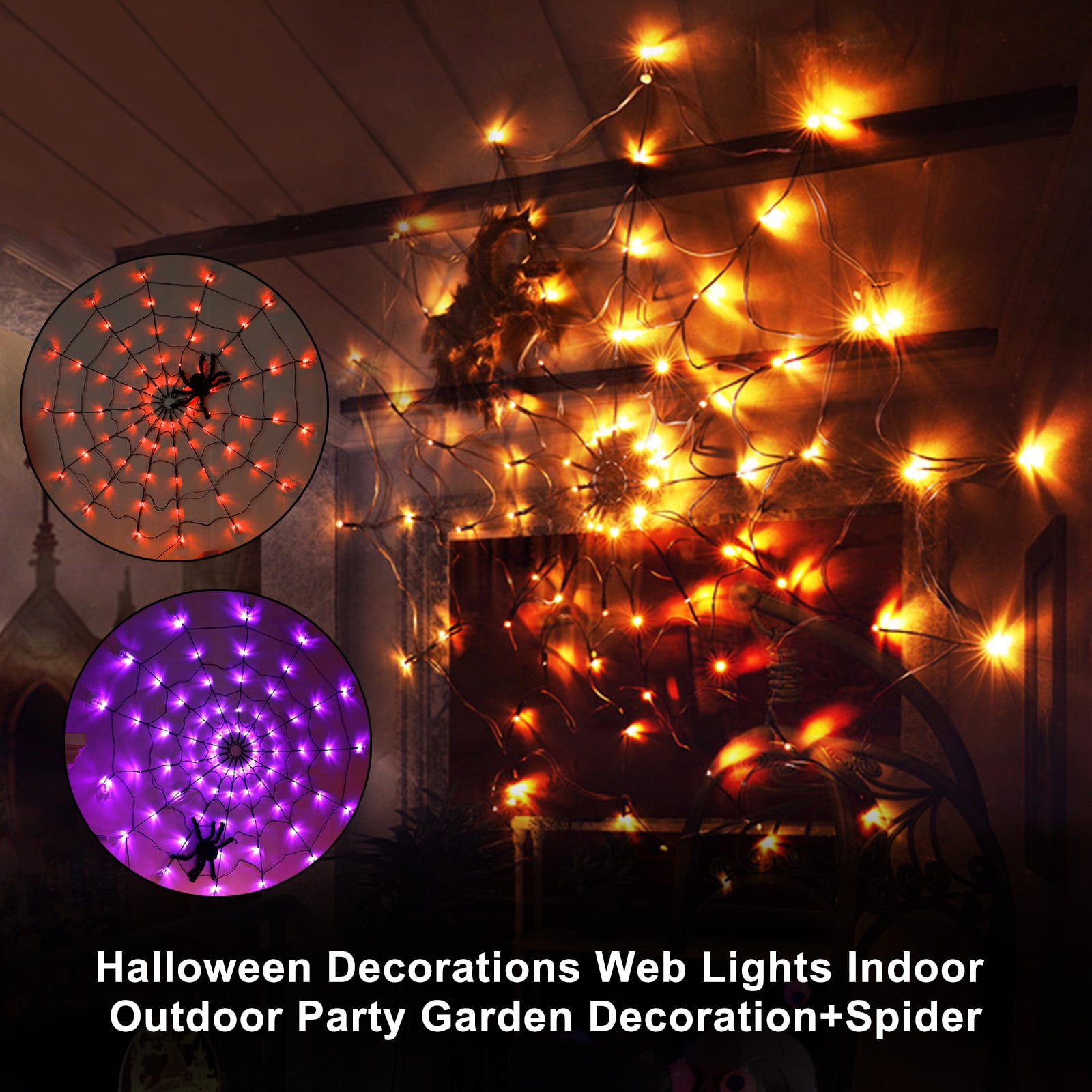Halloween Decorations Web Lights Indoor Outdoor Party Garden Decoration ...