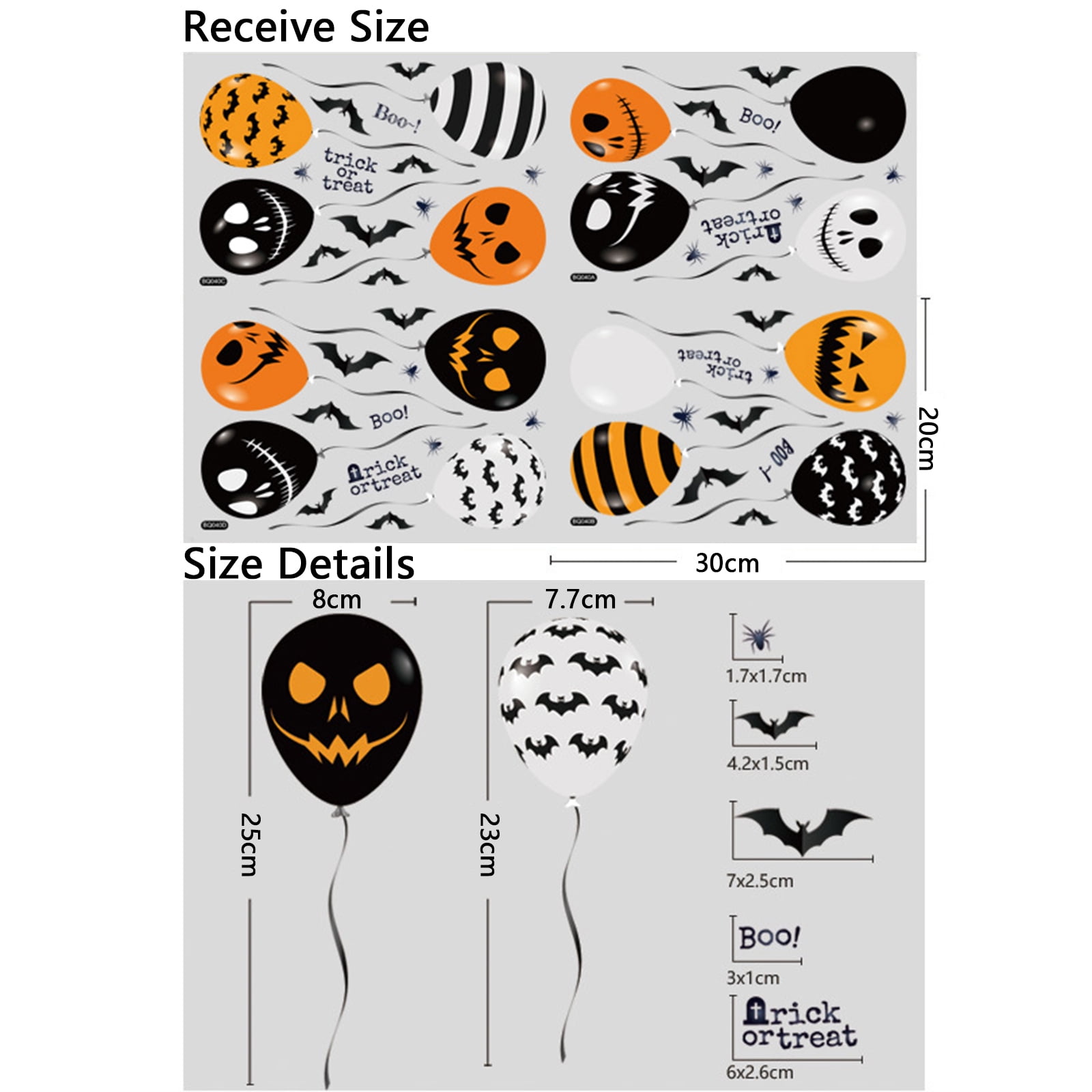 Halloween Decorations Window Clings, Cute Pumpkin Ghost Black Cat Bat ...