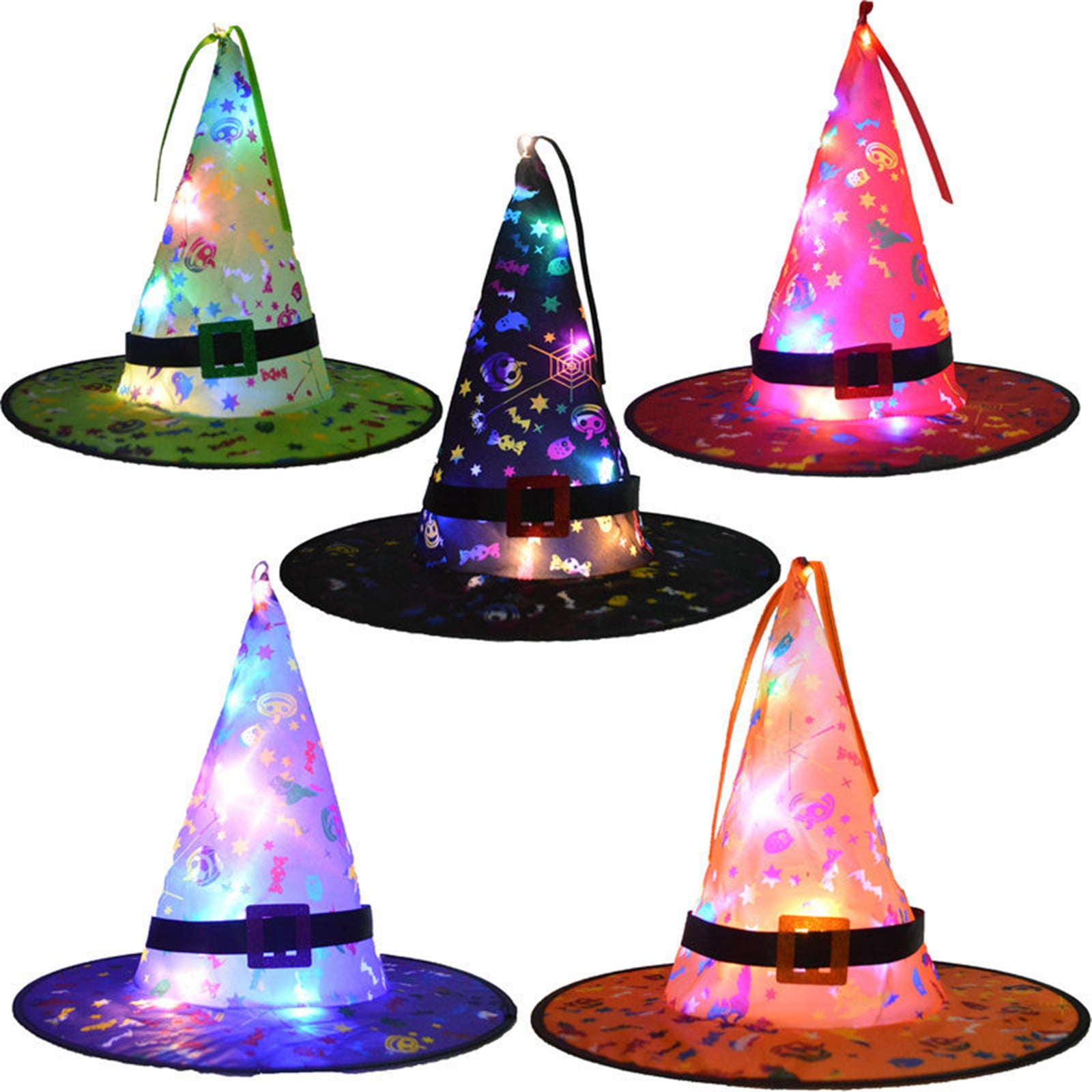 Halloween Decorations Witch Hats: 1 Pcs LED String Lights Witch Hat ...