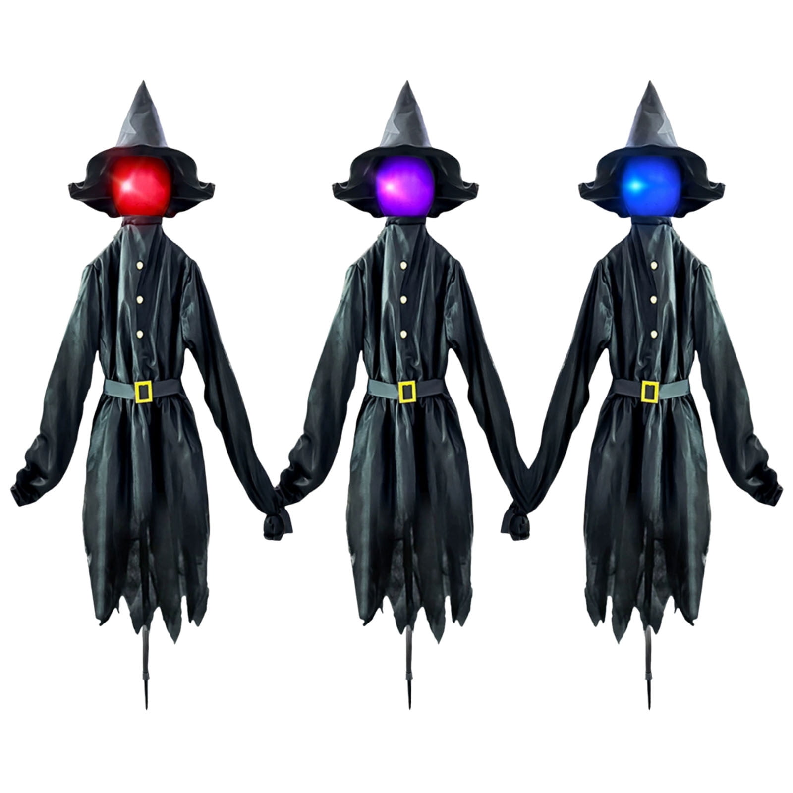 Halloween Decorations Witch LED Halloween Witch Wearing Hat Pole Voice ...