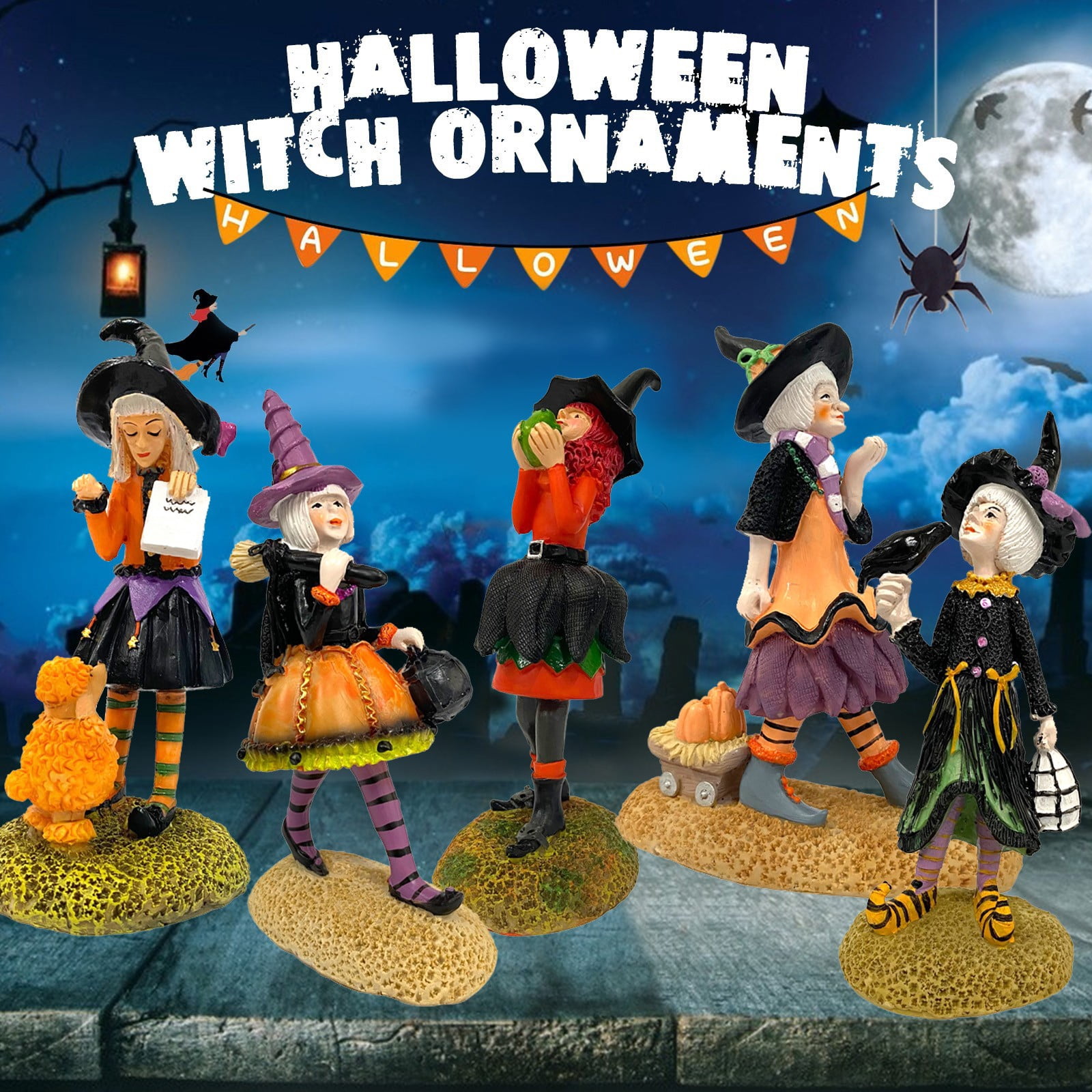 Halloween Decorations Witches Decorations Halloween Witch Doll Resin ...