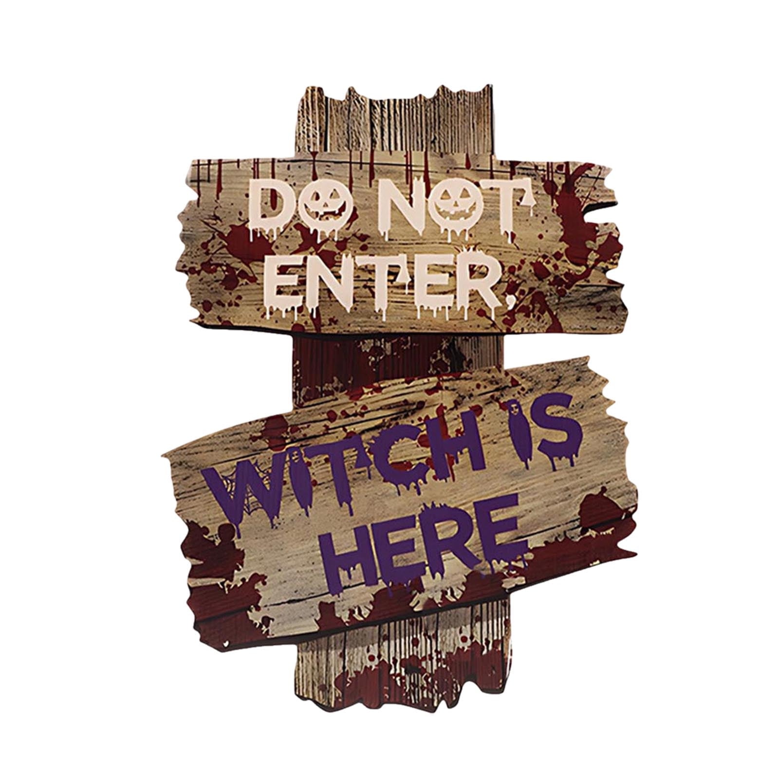 Halloween Decorations Wooden Sign Festive Wall Hangs Outdoor Room ...
